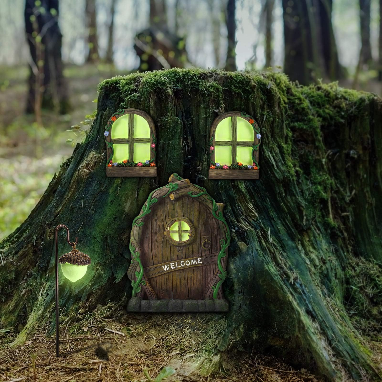 Amazon.com: Bits and Pieces - Miniature Fairy Garden Glow in The Dark ...