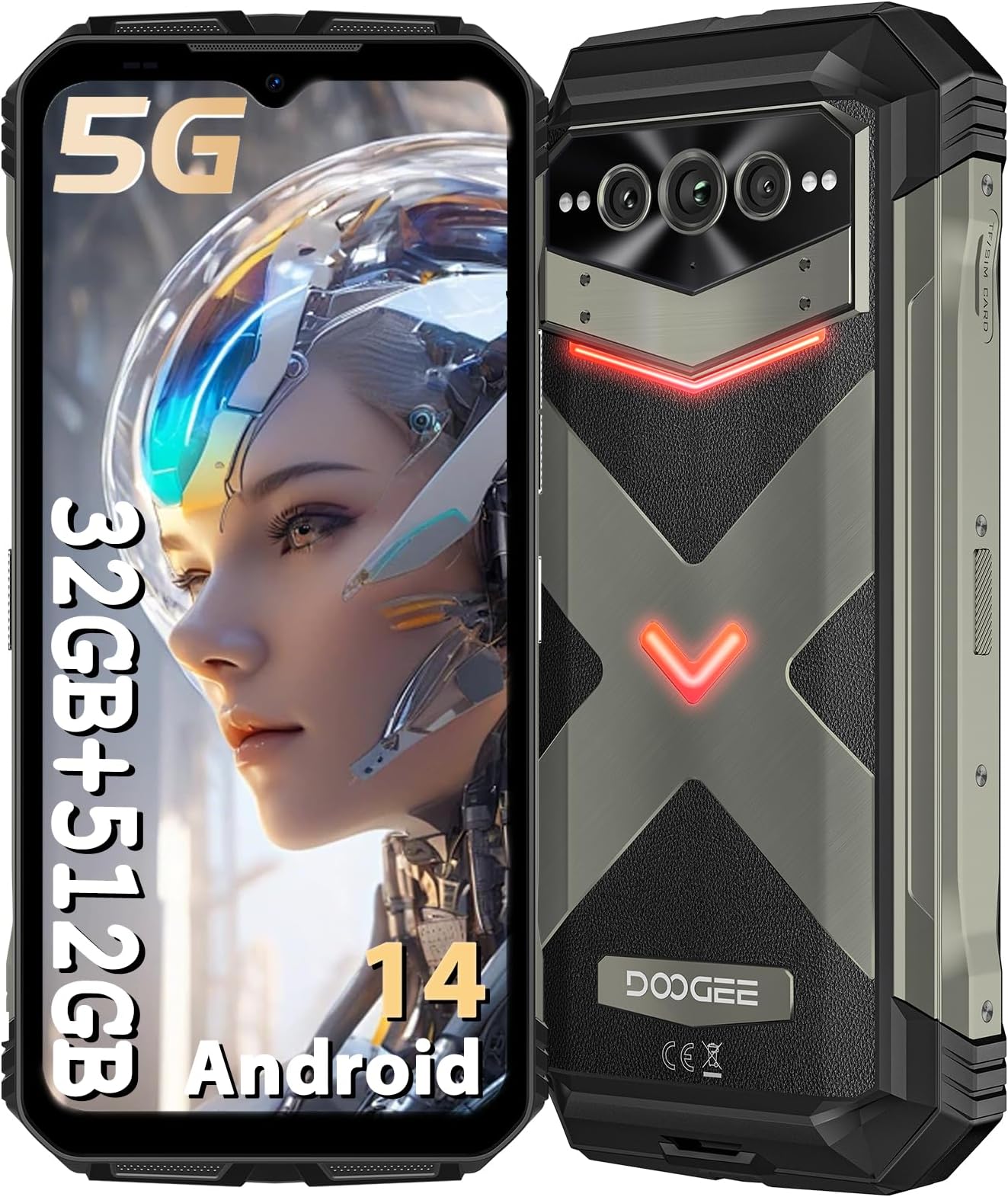 DOOGEE VMAX Pro 5G Telephone Portable Incassable 32GB+512GB/TF 2TB ...