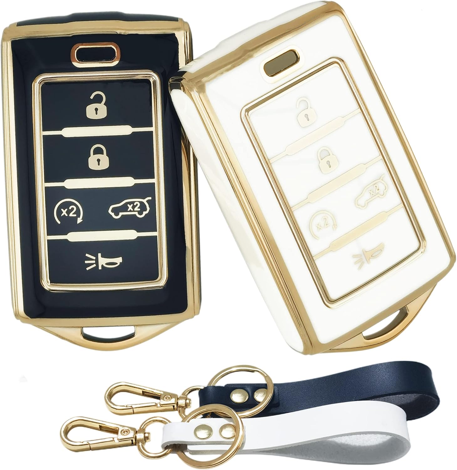 Amazon.com: RUNZUIE 2Pcs 5 Buttons TPU Smart Key Fob for 2023 2022 2021 ...