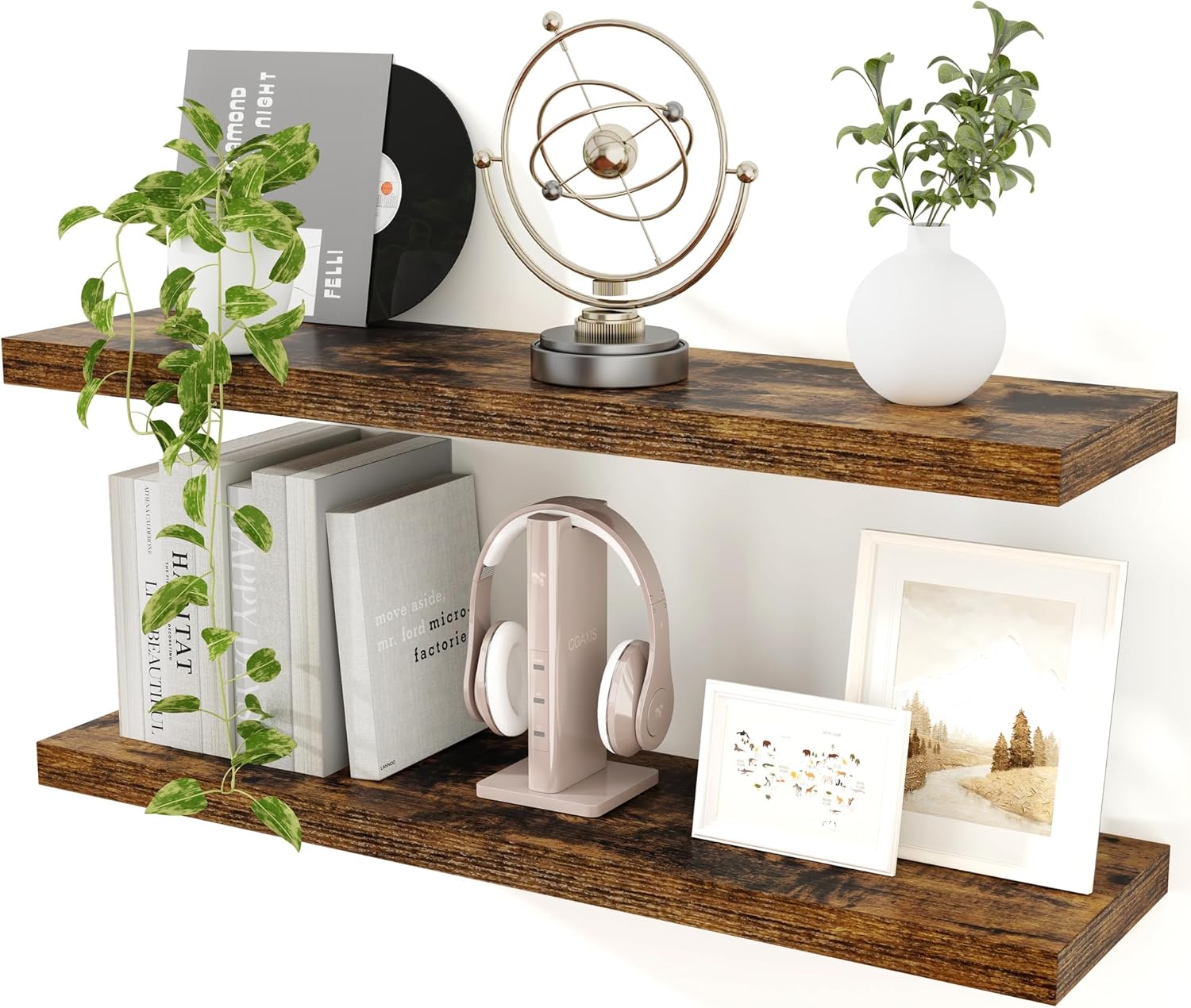 Feihorrm Set of 2 Floating Shelves 90cm Long 23.5cm Deep Modern Style 2 ...
