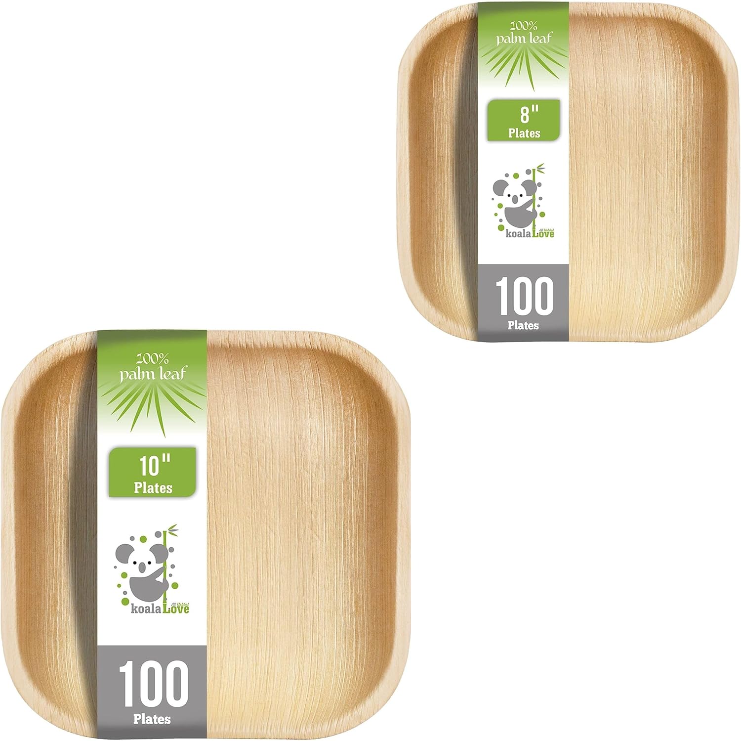 Amazon.com: Complete Eco-Friendly Bamboo Square Plates - Set of 100 10 ...