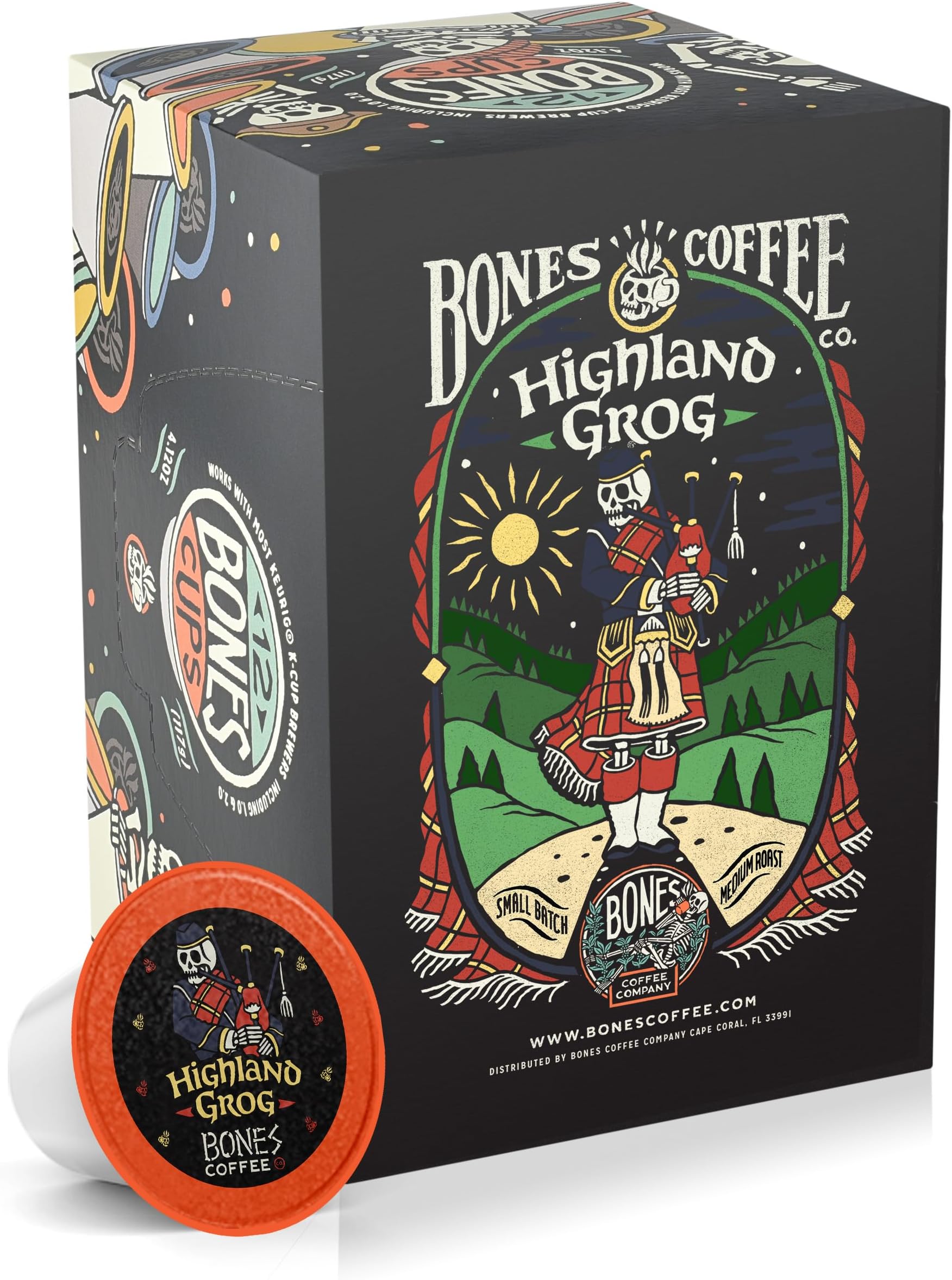 Amazon.com: Bones Coffee Company Flavored Coffee Bones Cups Highland ...