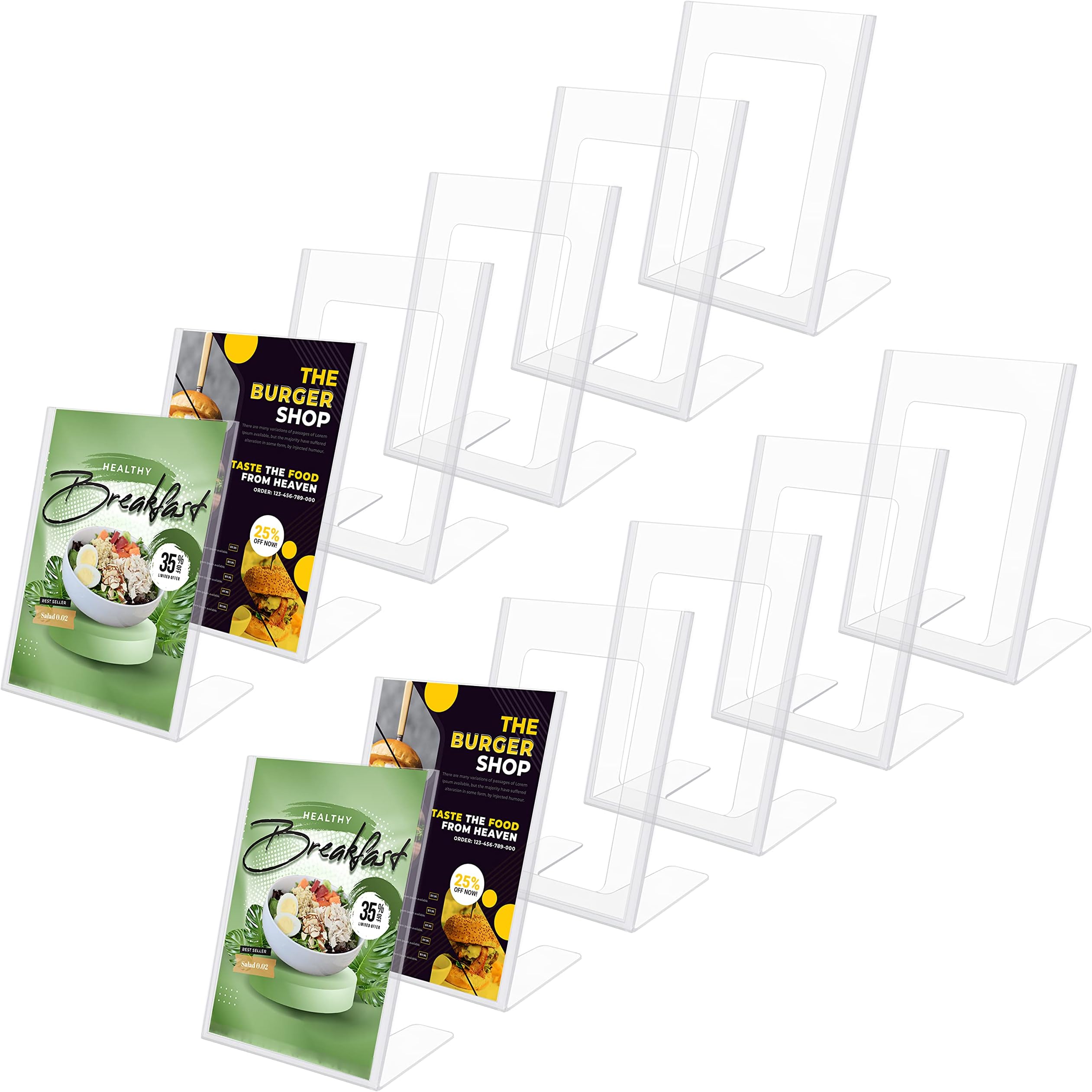 Kurtzy A5 Clear Plastic Sign Holder (12 Pack) - Slanted Portrait ...