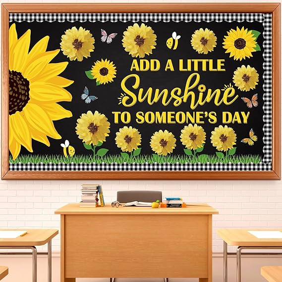 Pasimy 3D Sunflower Bulletin Board Decorations Set Bee Classroom Door ...