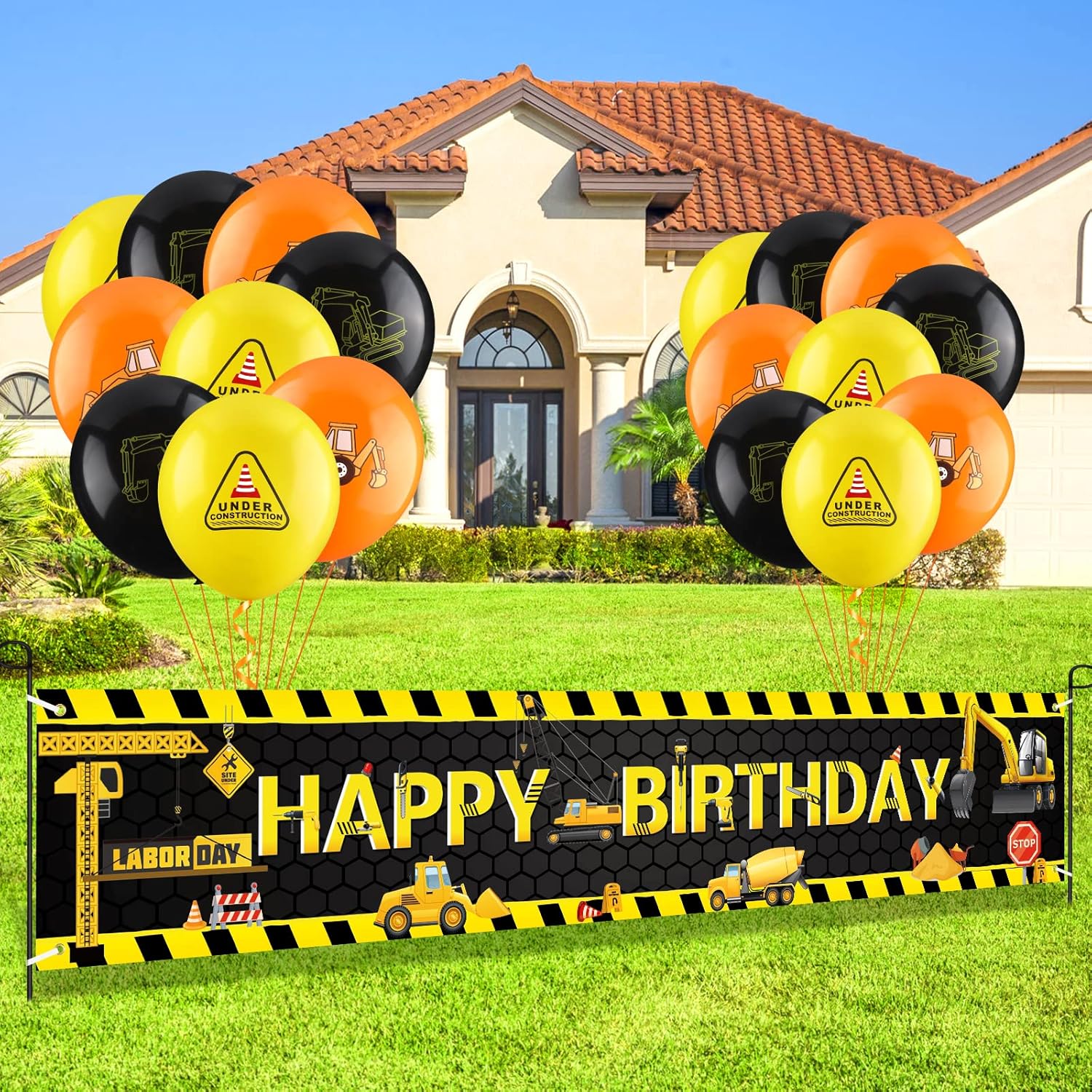 Amazon.com: Construction Birthday Party Supplies Construction Birthday ...