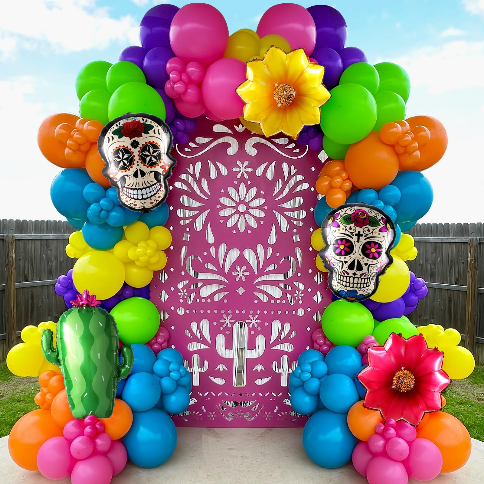 Amazon.com: Dia de Muertos Balloon Arch Kit,160PCS Mixed Colorful Day ...