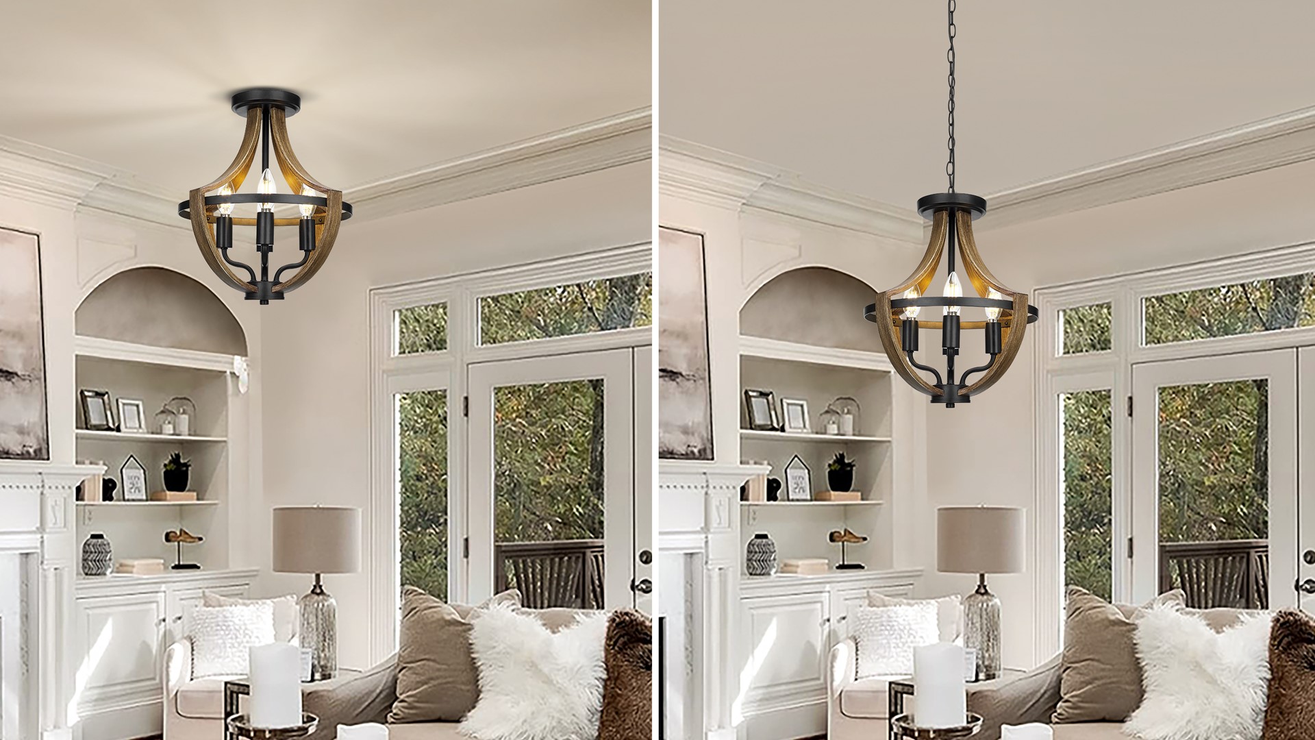 Watch 4-Light Modern Farmhouse Hanging Pendant Lighting on Amazon Live