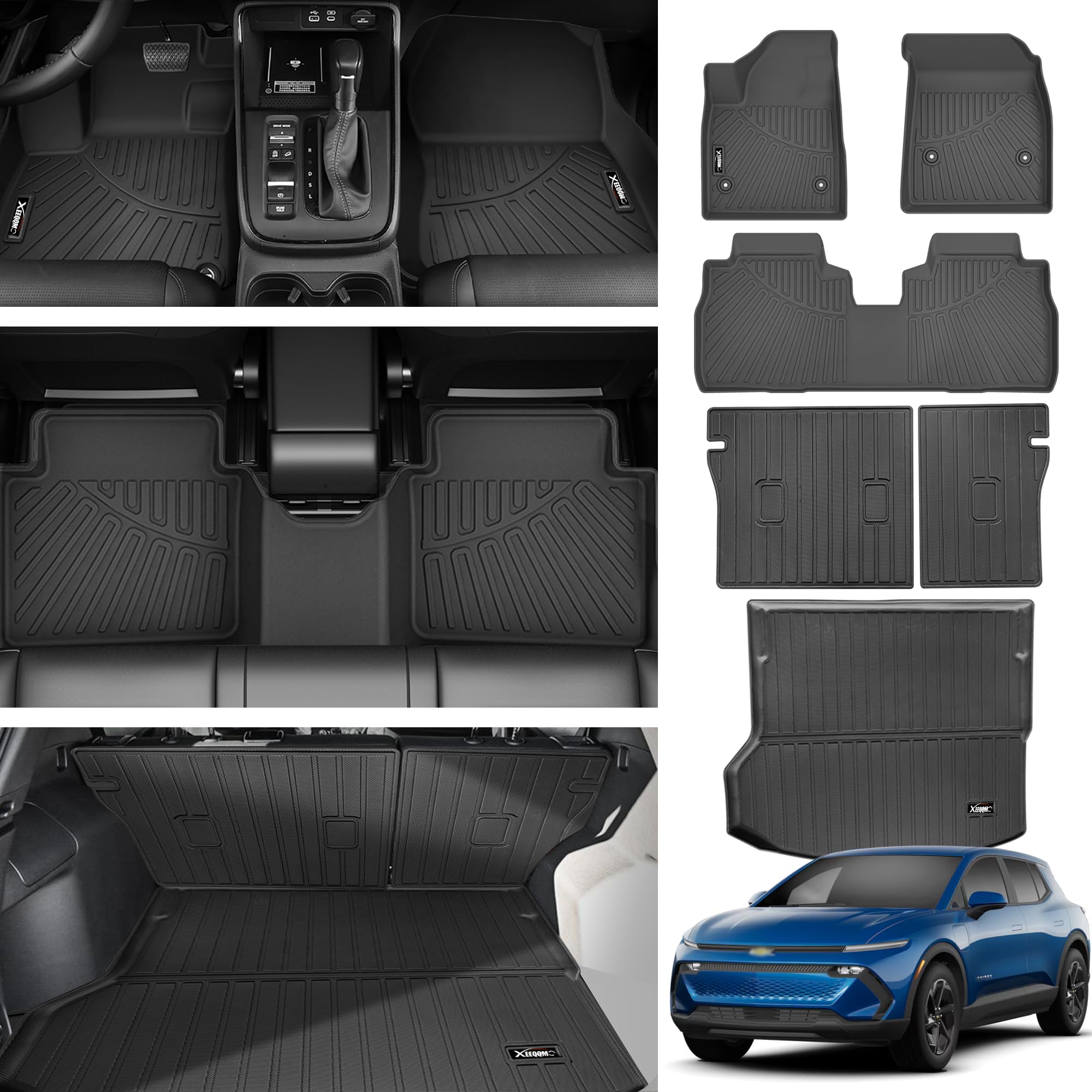 Amazon.com: Floor Mats for 2025 Chevrolet Equinox EV Trunk Mat with Backrest Mat All Weather TPE ...
