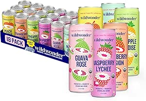 Amazon.com : wildwonder Sparkling Probiotic Juice Drink 18pk, w/Gut Health & Immunity Support ...