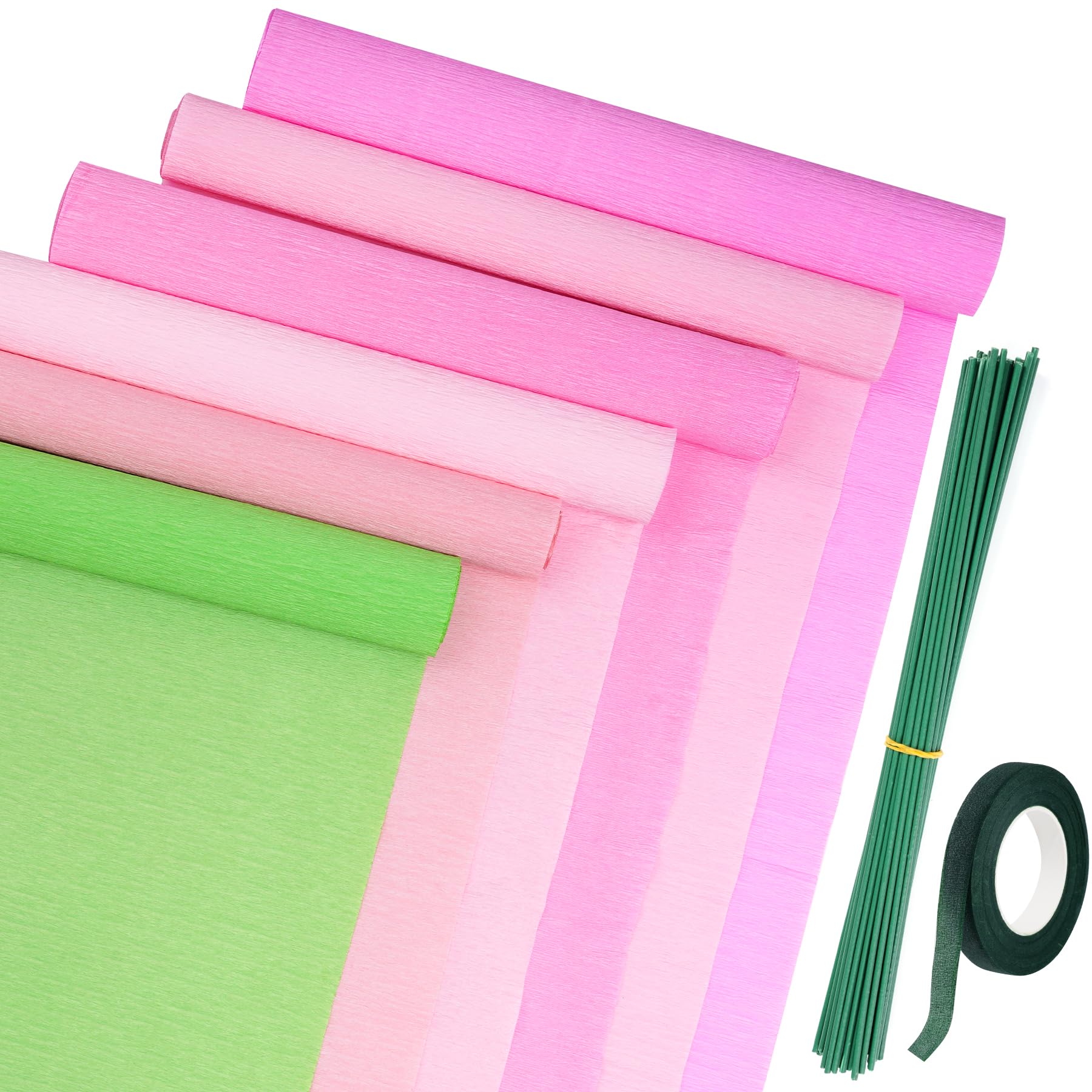 Amazon.com: Tongcloud 57pcs Crepe Paper Rolls Crepe Paper Kit for ...