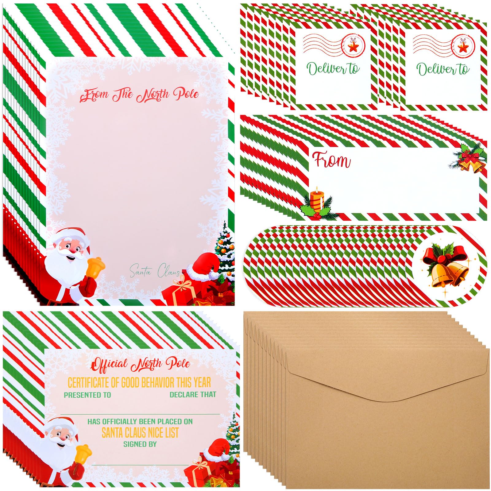 Buy Queekay 360 Pcs Letter to Santa Kit Christmas Official Letter from ...