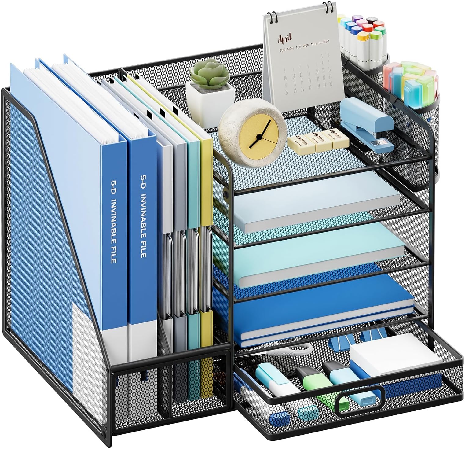 Amazon.com : EasyPAG Desk File Organizer, Mesh Letter File Folder ...