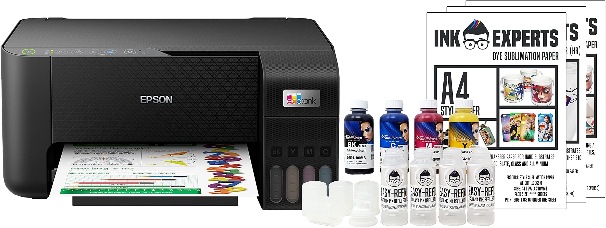 Ink Experts Dye Sublimation A4 Printer Bundle - Windows Compatible with ...
