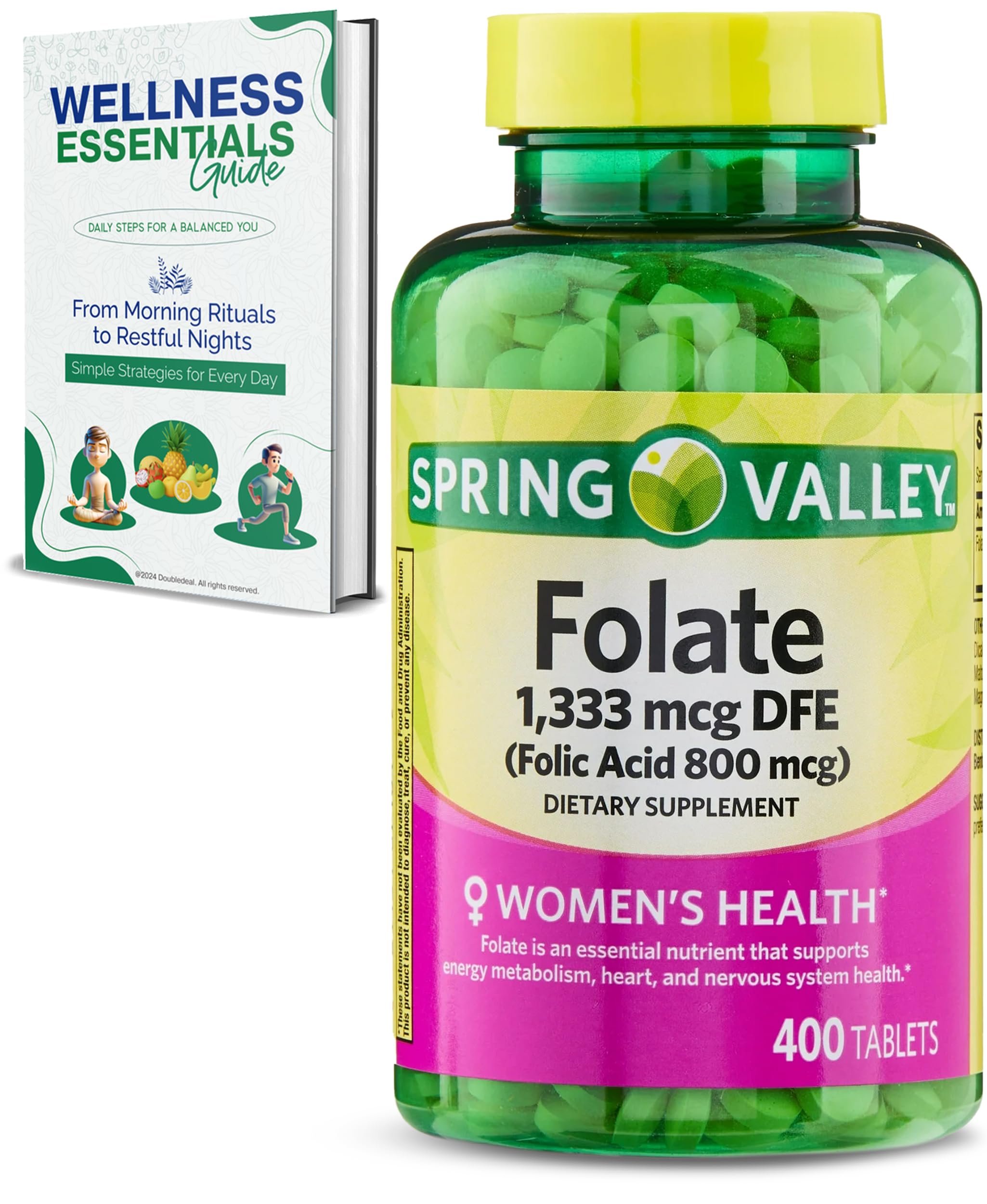 Amazon.com: Folate 1,333 mcg DFE, Folic Acid 800 mcg, 400 Tablets ...