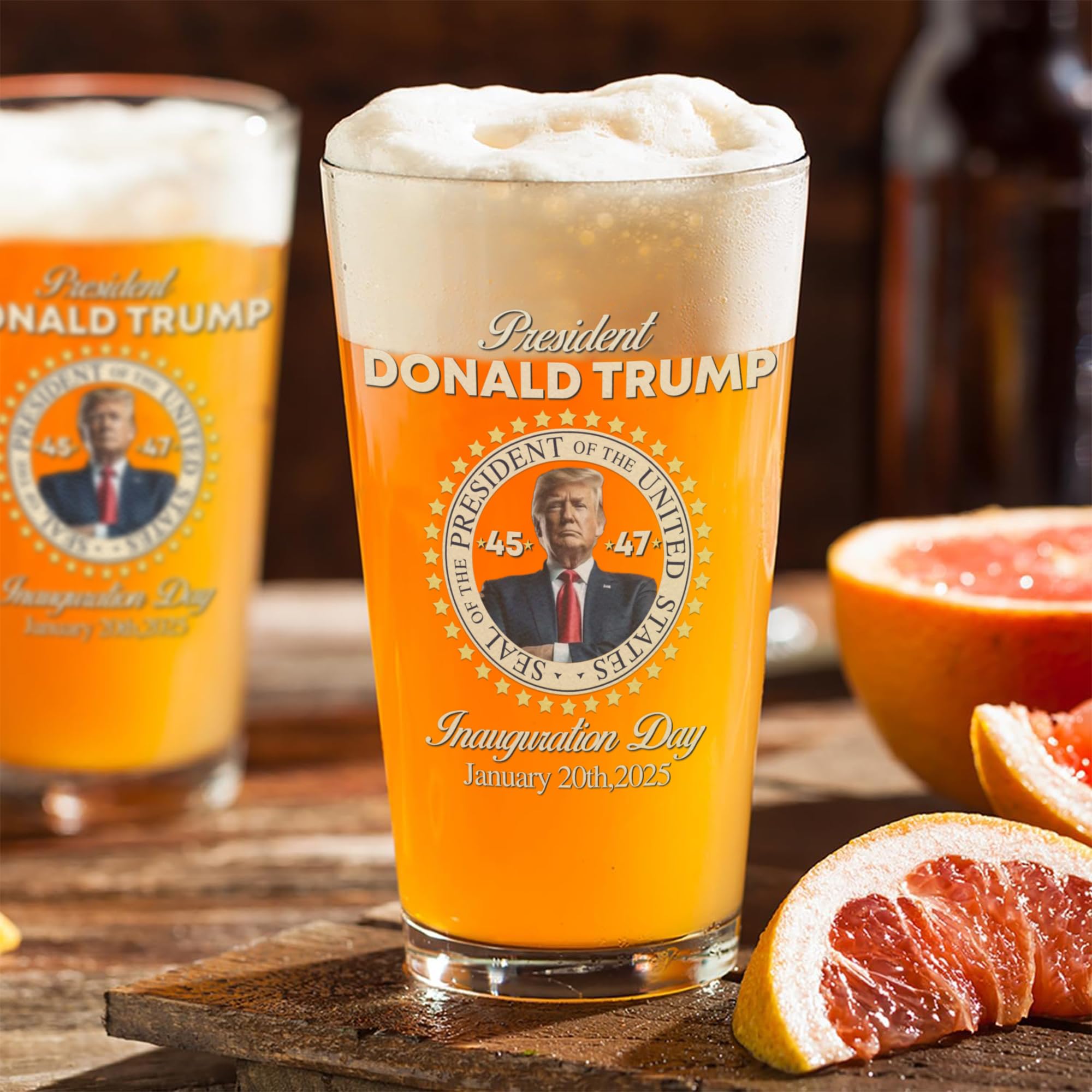 Amazon.com | Aclinko Trump 2024 Presidential 16 Oz Beer Pint Glass ...