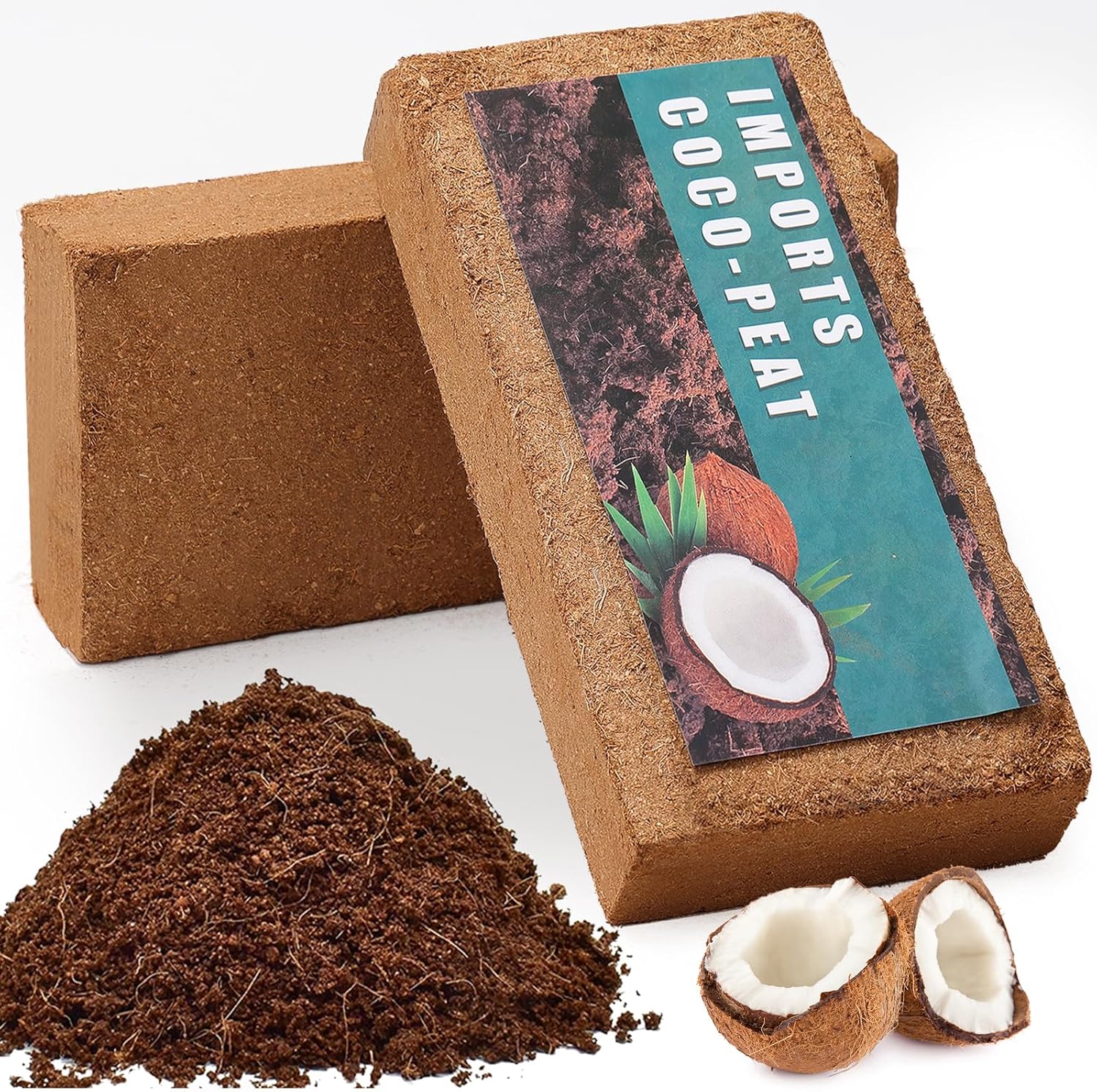 Amazon.com : Compressed Coco Coir, 2 Pack Coco Coir Brick for Plants ...
