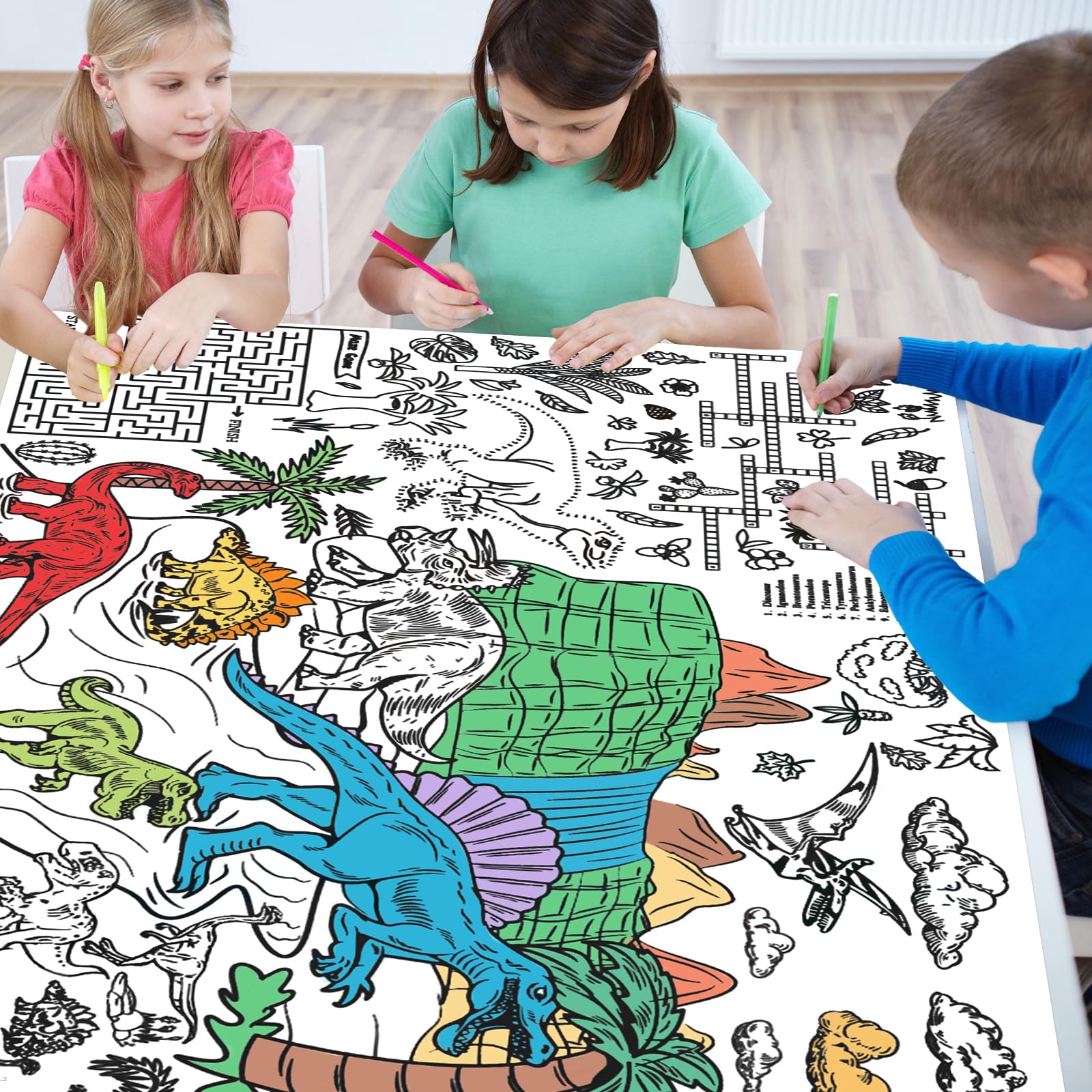 Snapklik.com : Dinosaur Giant Coloring Poster, 72 X 30 Inches Large ...