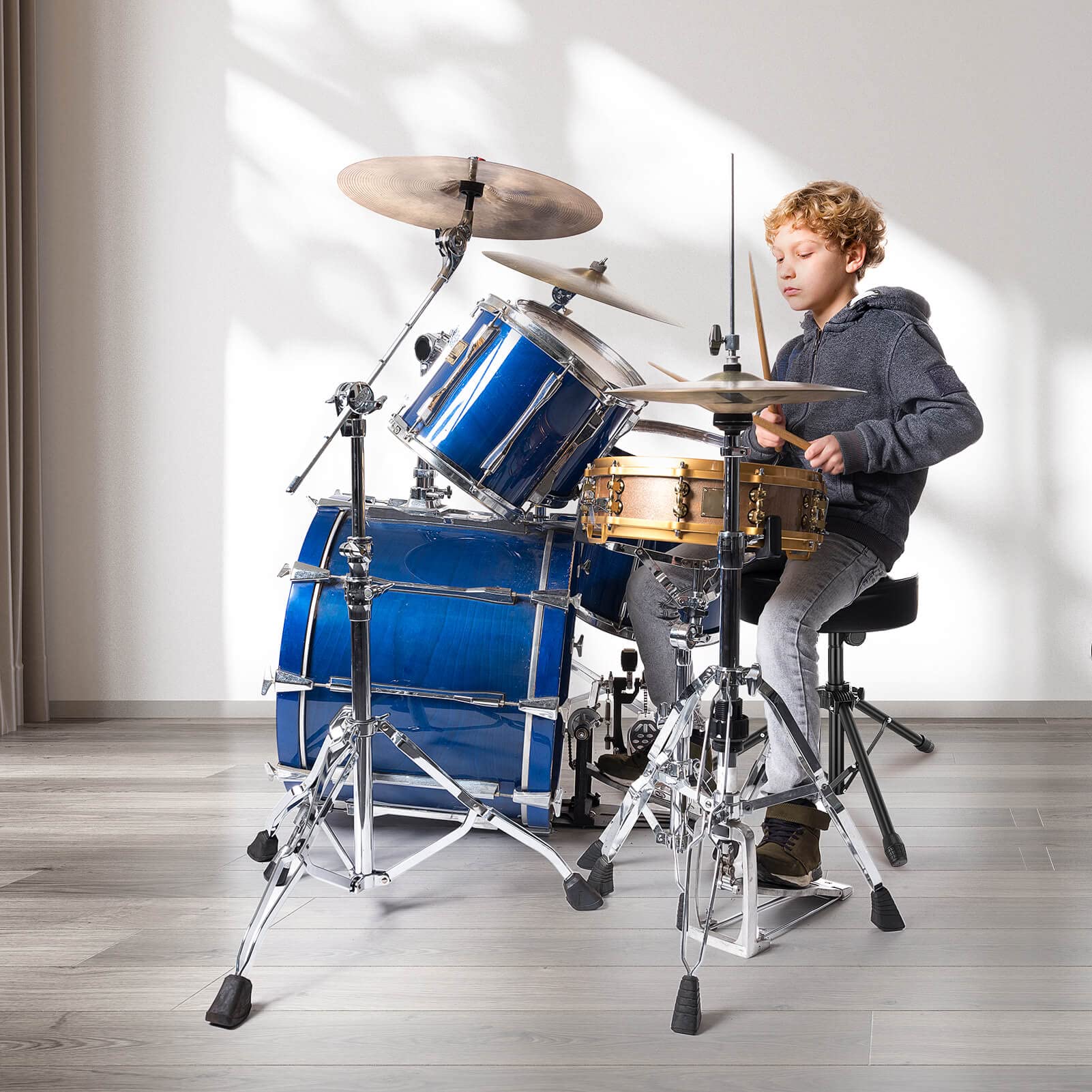 Drum Throne Seat, Adjustable Height Drum Stools Padded Drum Seat With ...