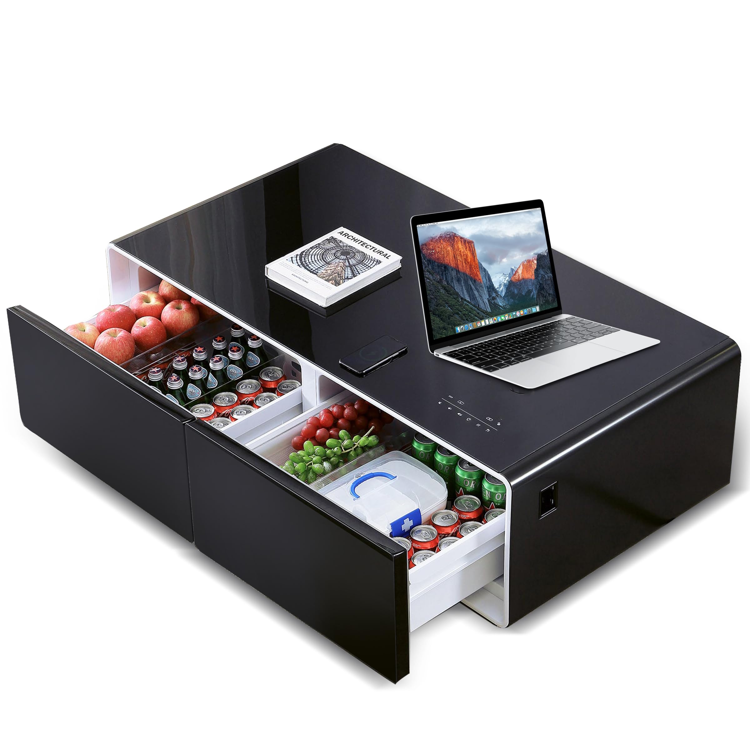 Amazon.com: JRUKM Smart Coffee Table with Fridge,135L Smart Table with ...