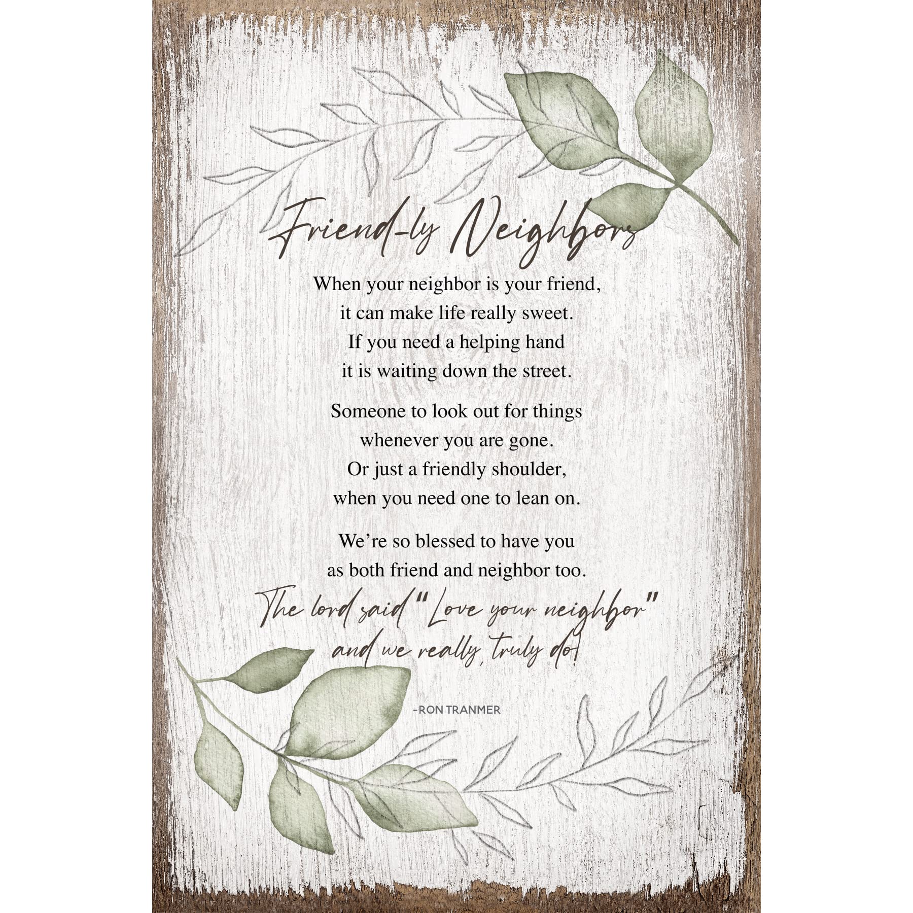 Amazon.com: DEXSA Frend-Ly Neighbors Wood Frame Wall Plaque | Made in ...