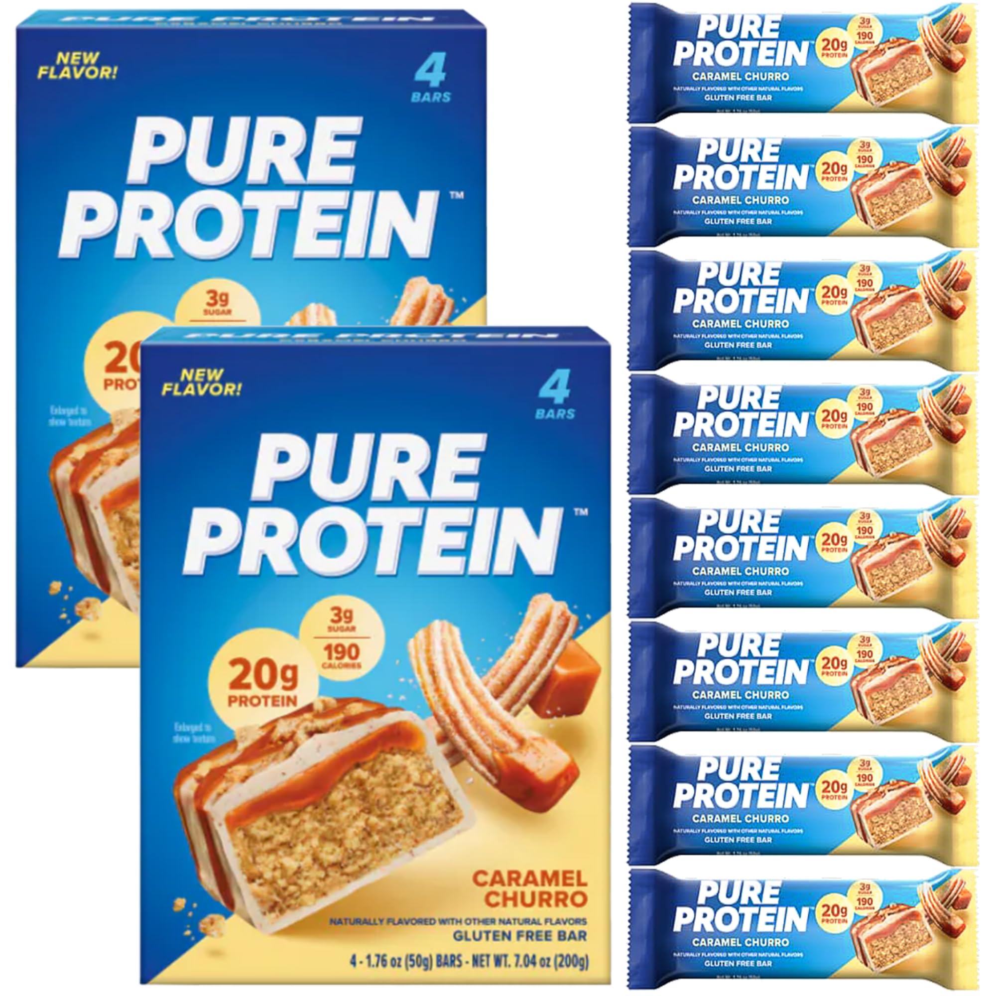 Amazon.com : Pure Protein Bars, Caramel Churro, 20g High Protein ...