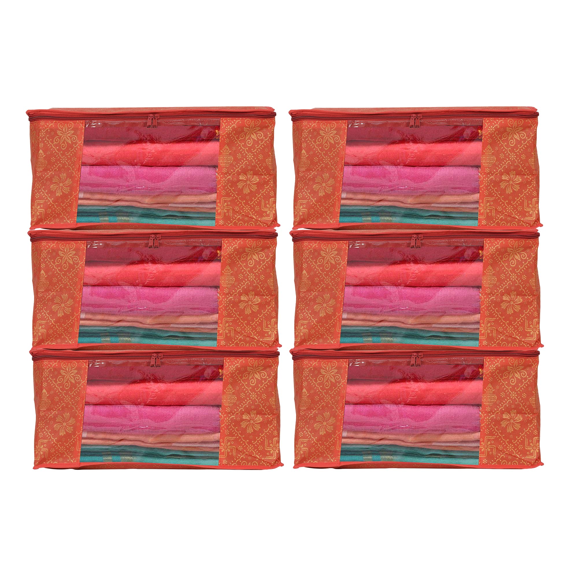 Perpetual Saree Organizer For Wardrobe - Foldable Saree Covers With Zip ...