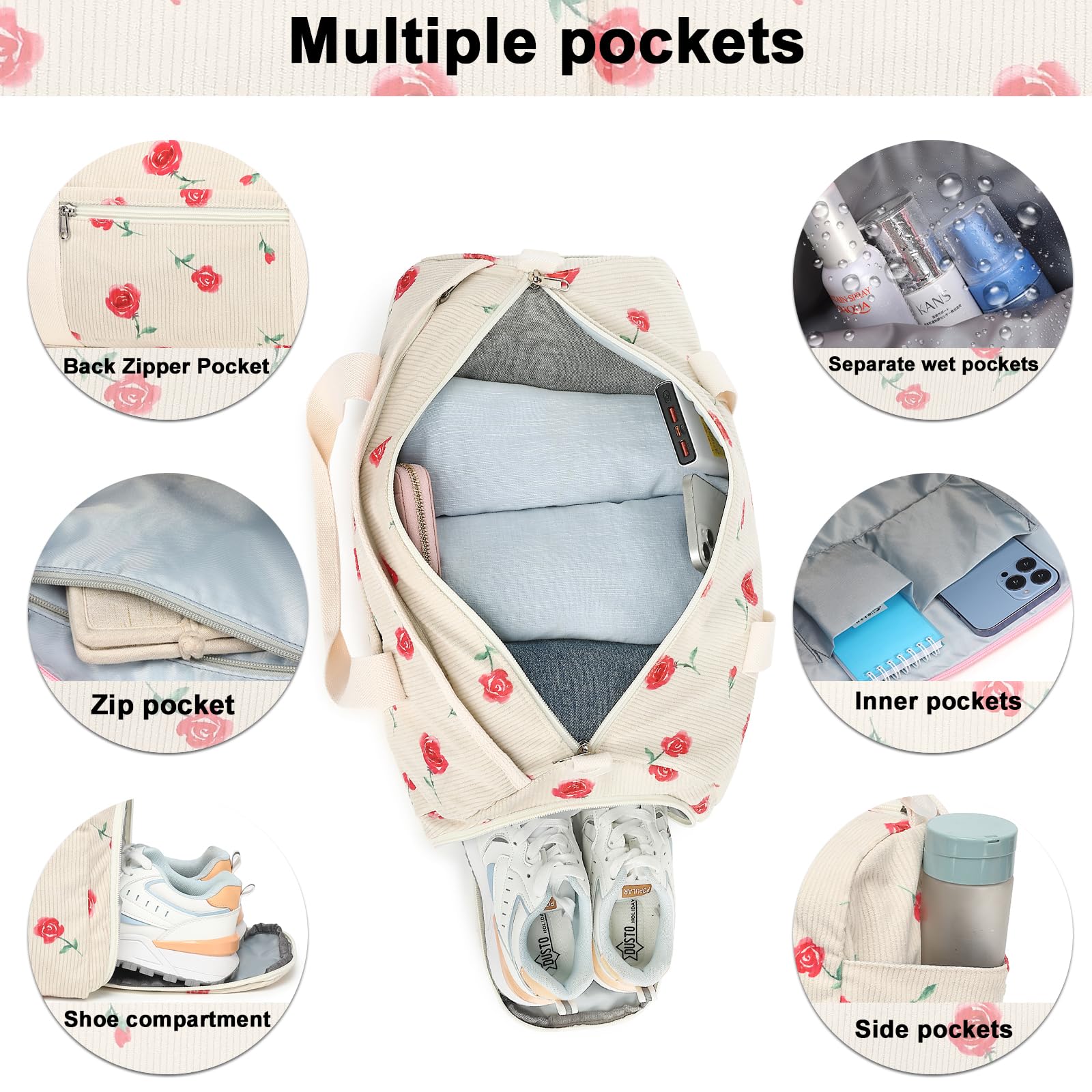 Snapklik.com : Duffle Bag For Gym Sports Women Girls Workout Travel Bag ...