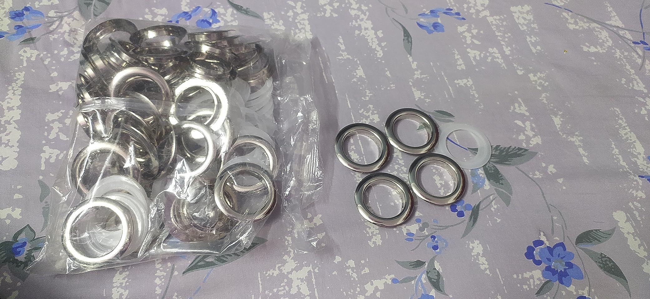 Eyelet Curtain Ring Plastic Lock - 50 Pcs, Blue, Parda Rings : Amazon ...