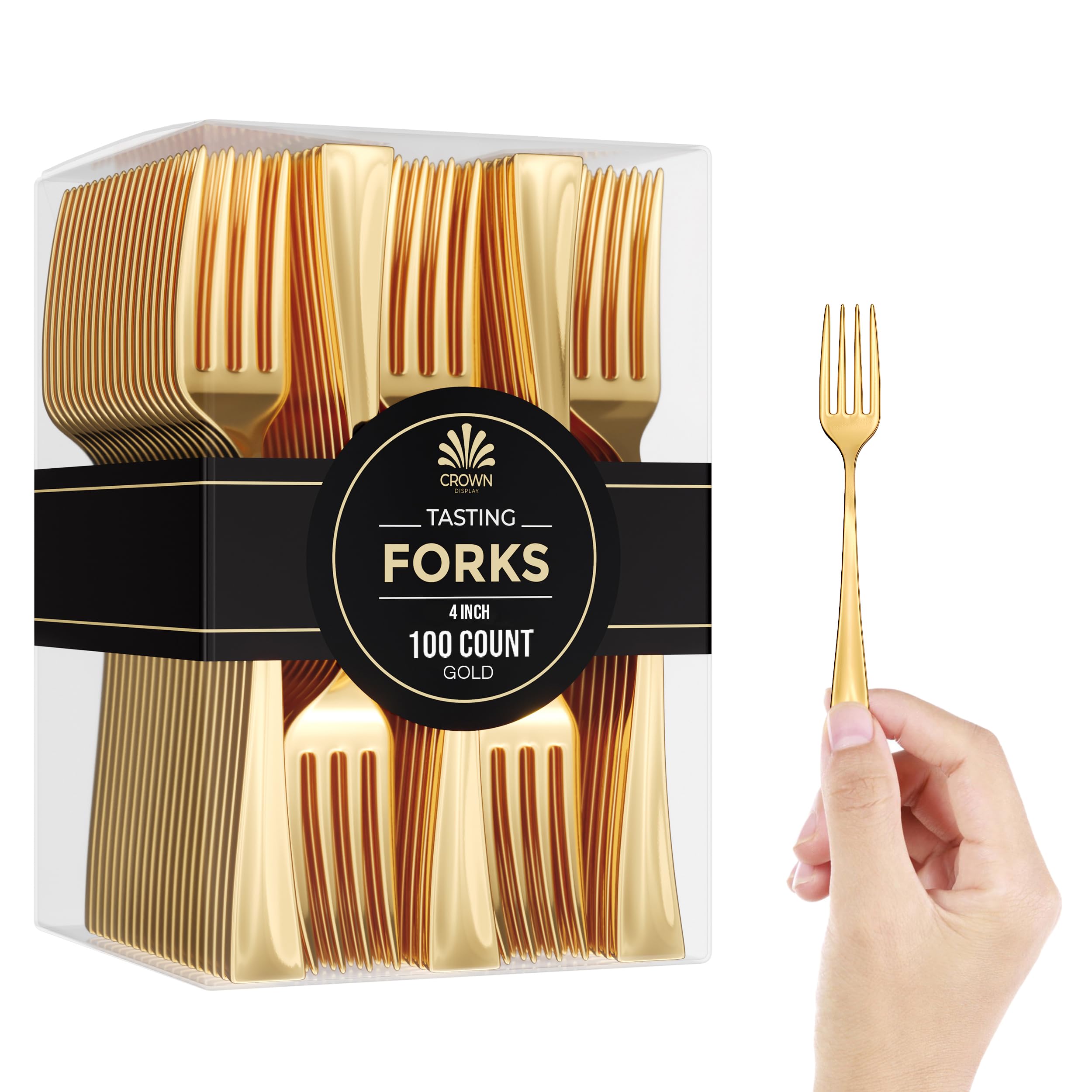 Snapklik.com : Mini Disposable Gold Forks For Desserts - Pack Of 100 ...