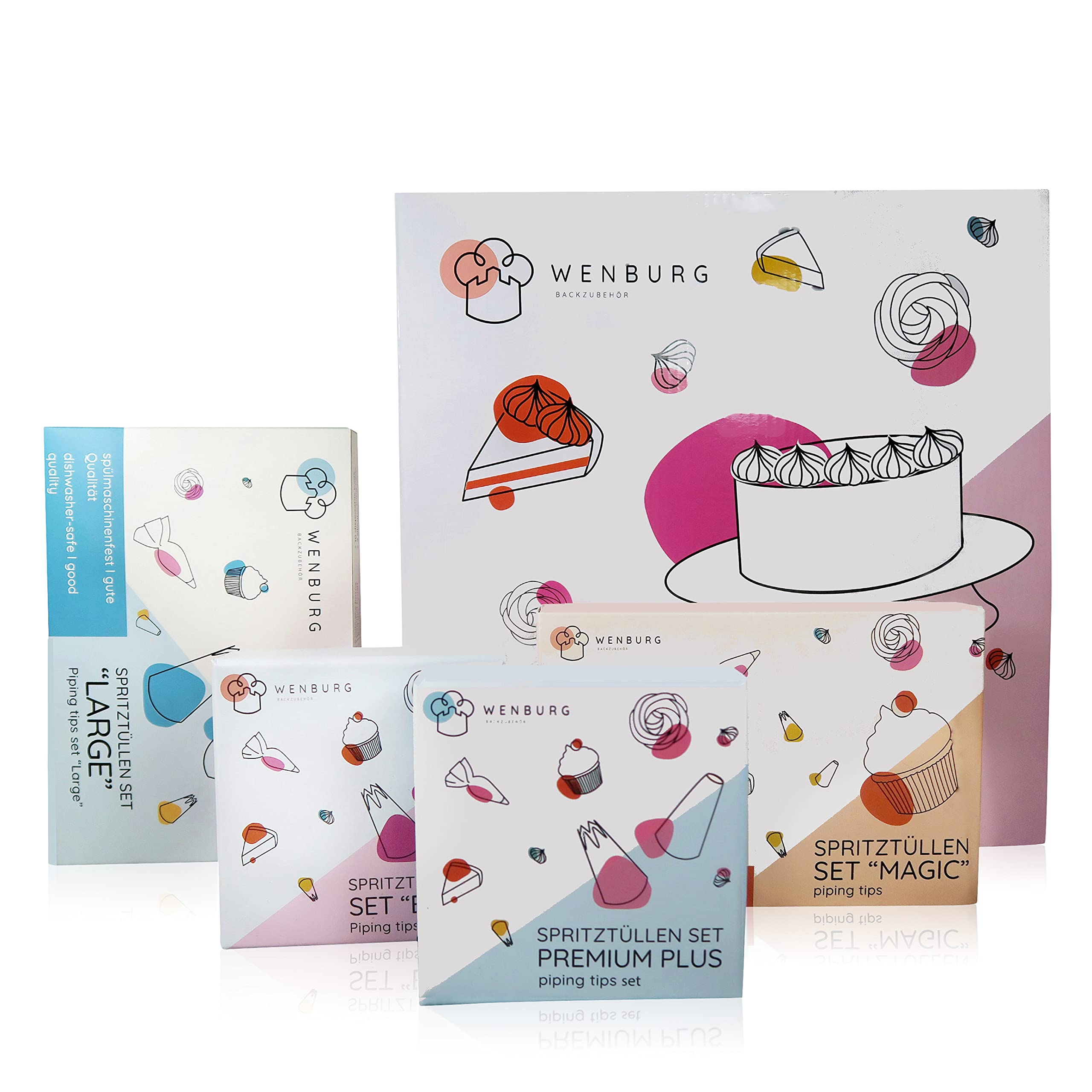 Buy Extra Large Piping Tips Set - Wenburg 10 Seamless Large Frosting ...