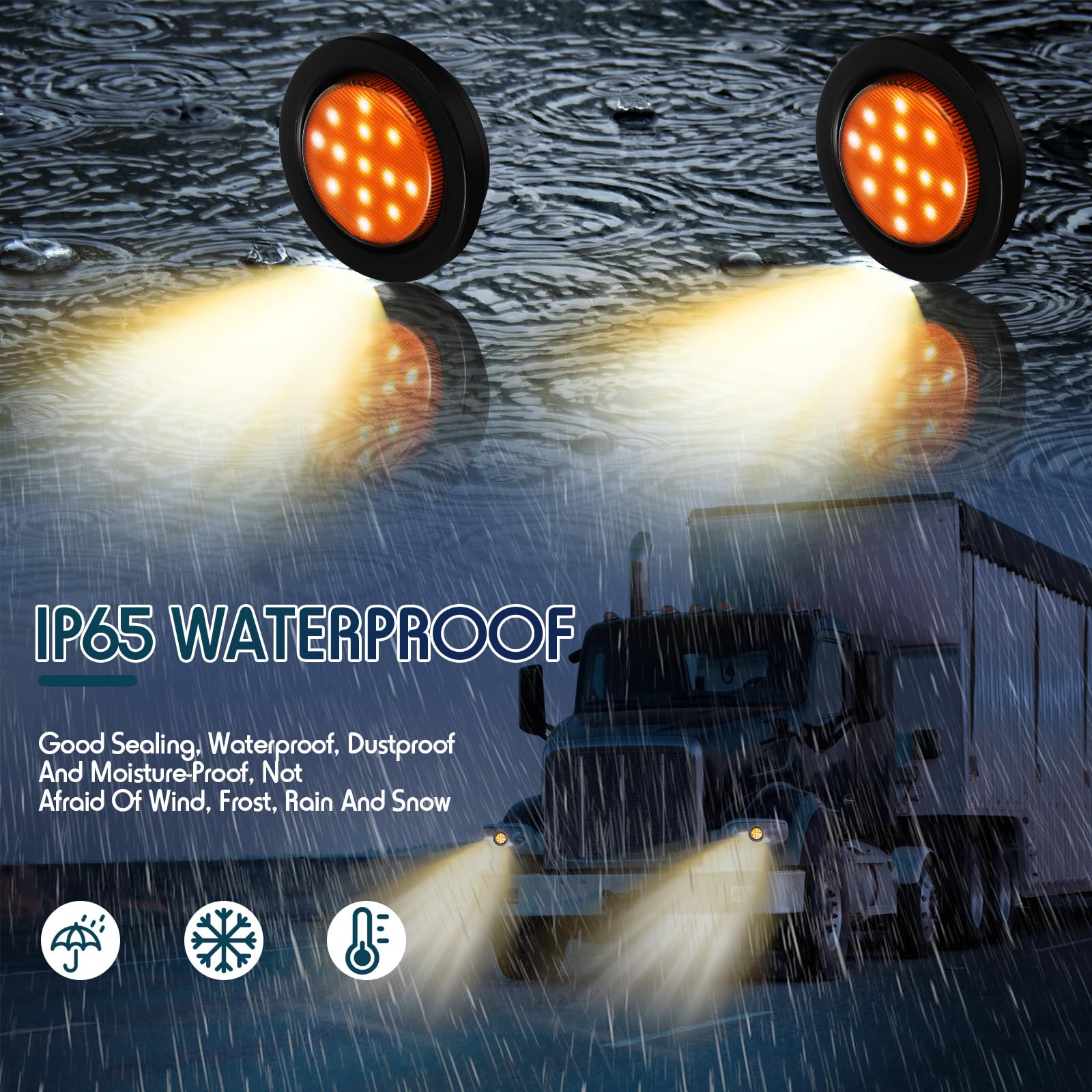 Snapklik.com : Retisee 16 Pcs 2.5 Round Clearance Lights 13 LED Front ...