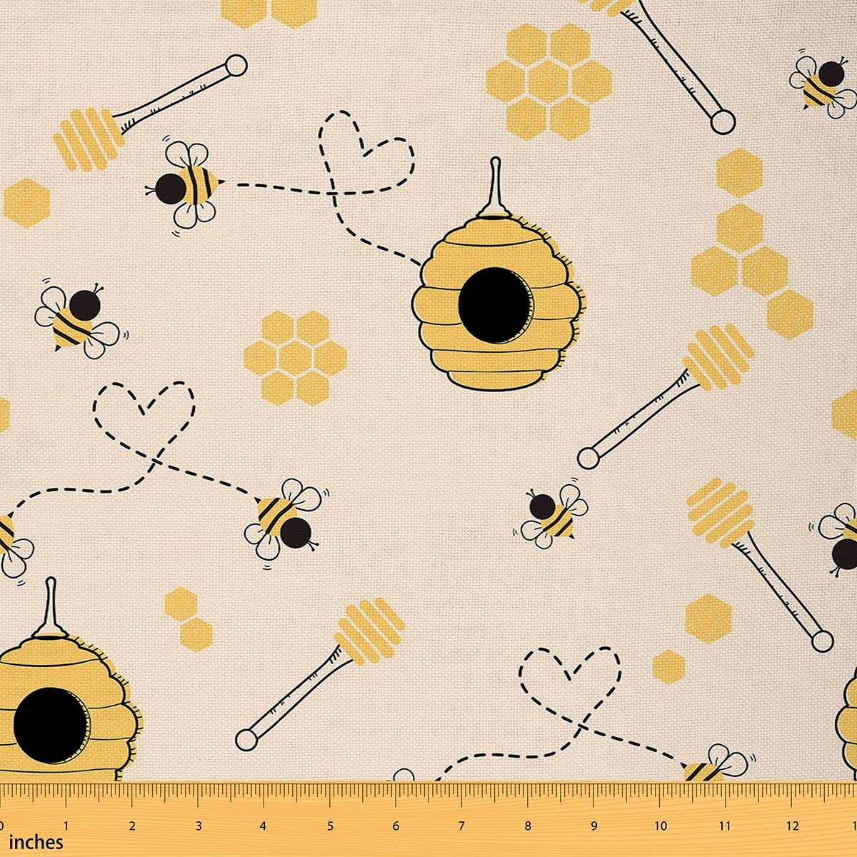 Amazon.com: Upholstery Bee Fabric for Chairs Couch, Bumble Bees Wild ...