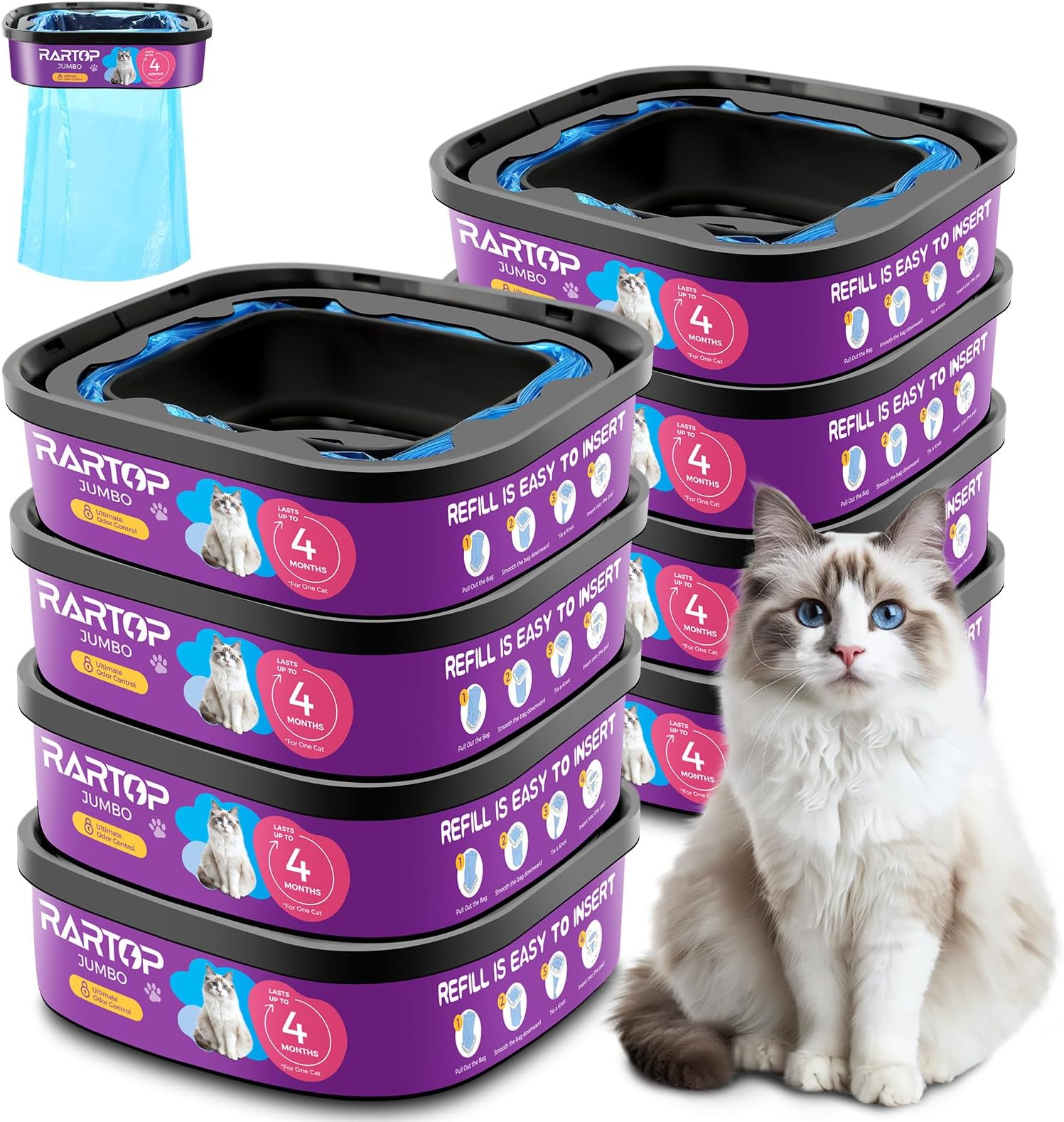 Amazon.com: Compatible wih Litter Refill Bags | Jumbo 2- Count (Pack of ...