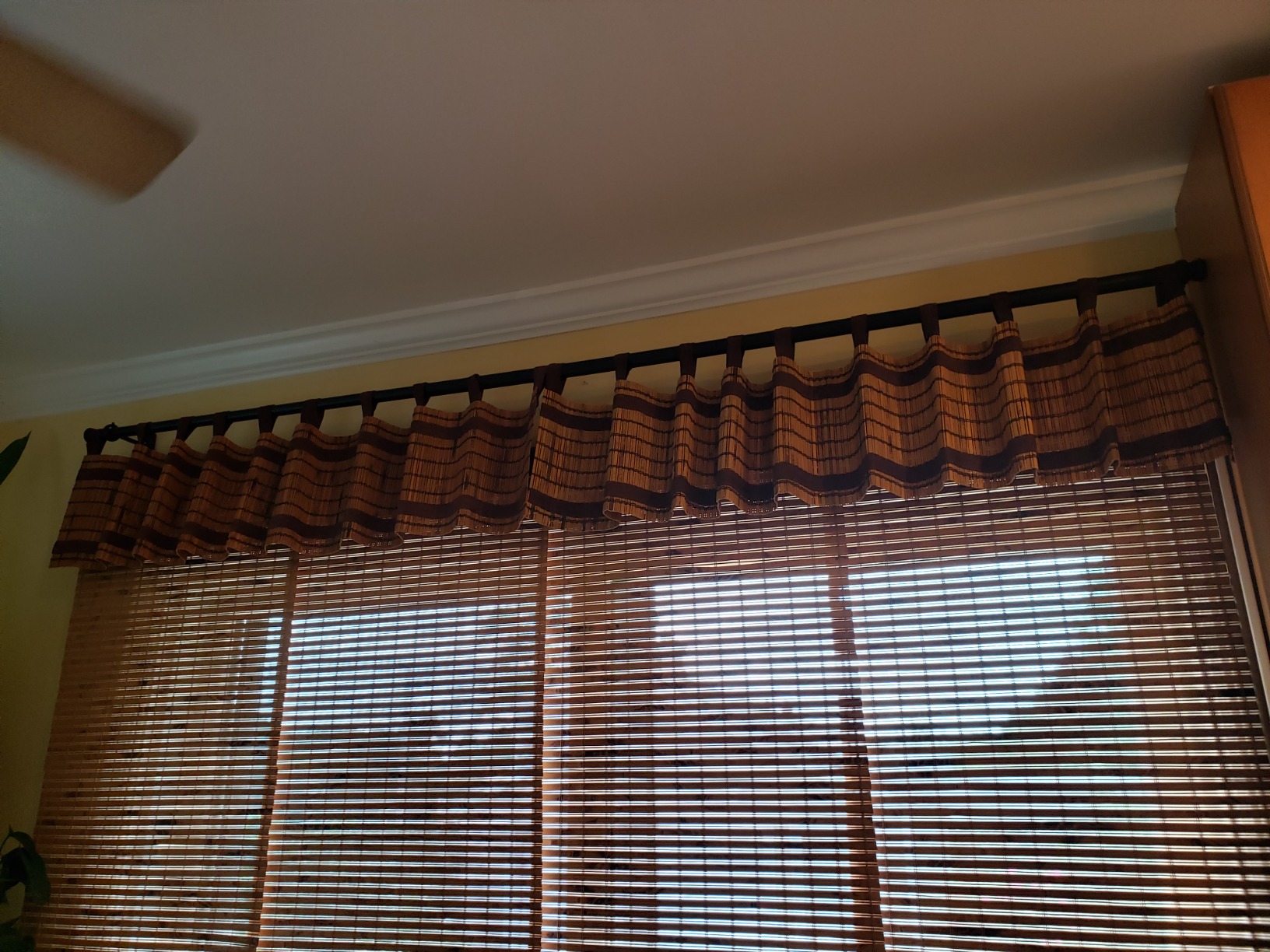 Amazon.com: BrylaneHome Tab-Top Valance Window Curtain, Honey Oak Brown ...