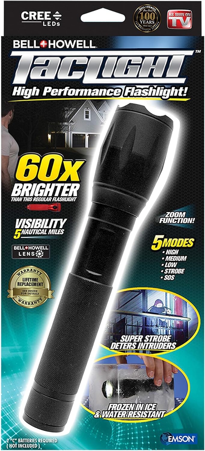 Bell+Howell Taclight Flashlight LED Tactical Flashlight with 5 Modes ...
