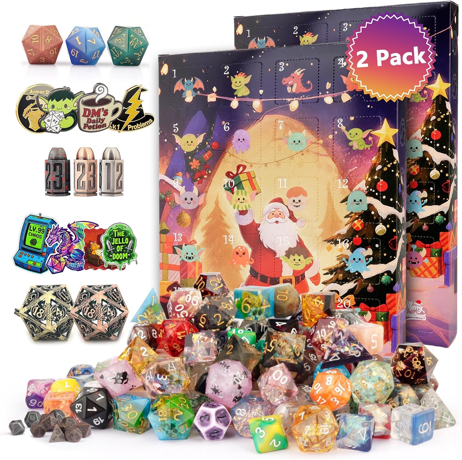 Amazon.com: Haxtec DND Advent Calendar for Gamers, 2025 Dice Advent ...