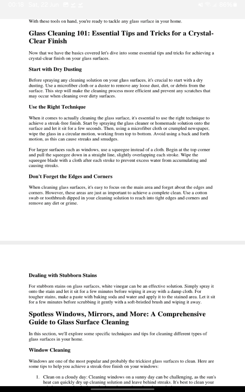 A Guide to Cleaning Glass Surfaces - App on Amazon Appstore