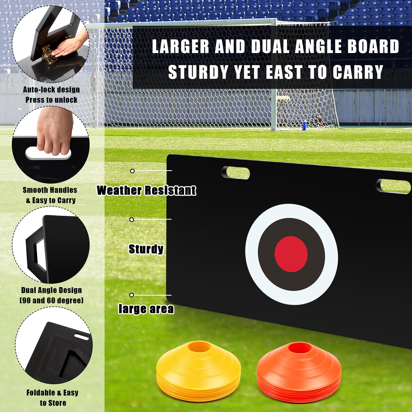 Leyndo Soccer Rebounder Board 40" x 16" Foldable Football Wall ...