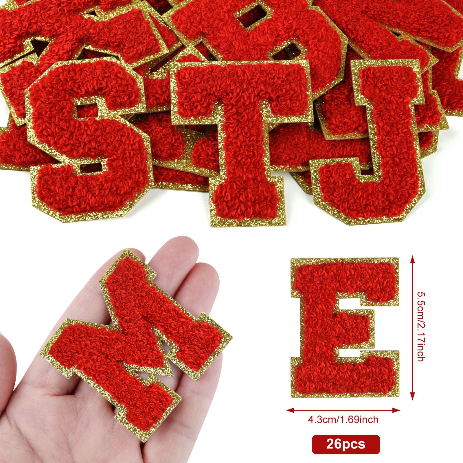 Snapklik.com : Morcheiong 26Pcs Self Adhesive Chenille Letter Patches A ...