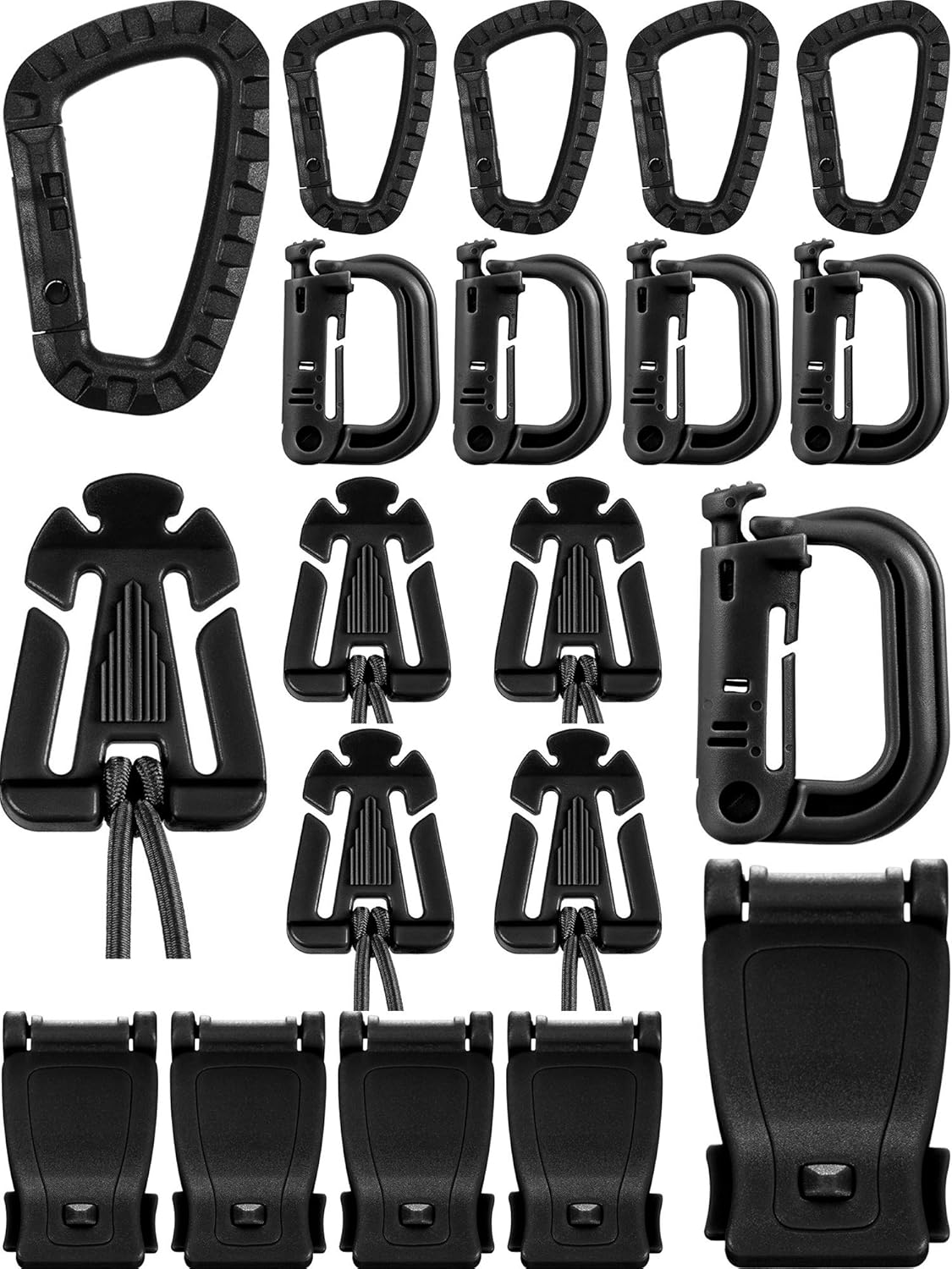 Amazon.com: Tatuo 20 Pieces Tactical Gear Clip Strap D-Ring Grimlock D ...