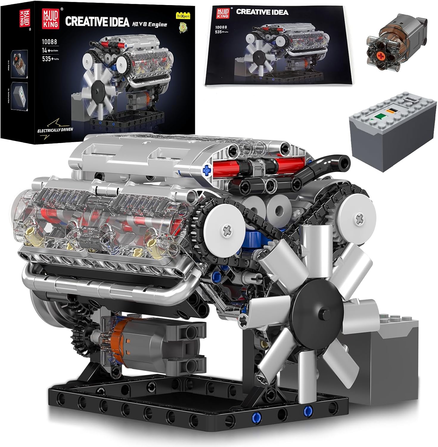 Mould King 10088 MOC Technology (V8) Eight Cylinder Inline Gasoline ...