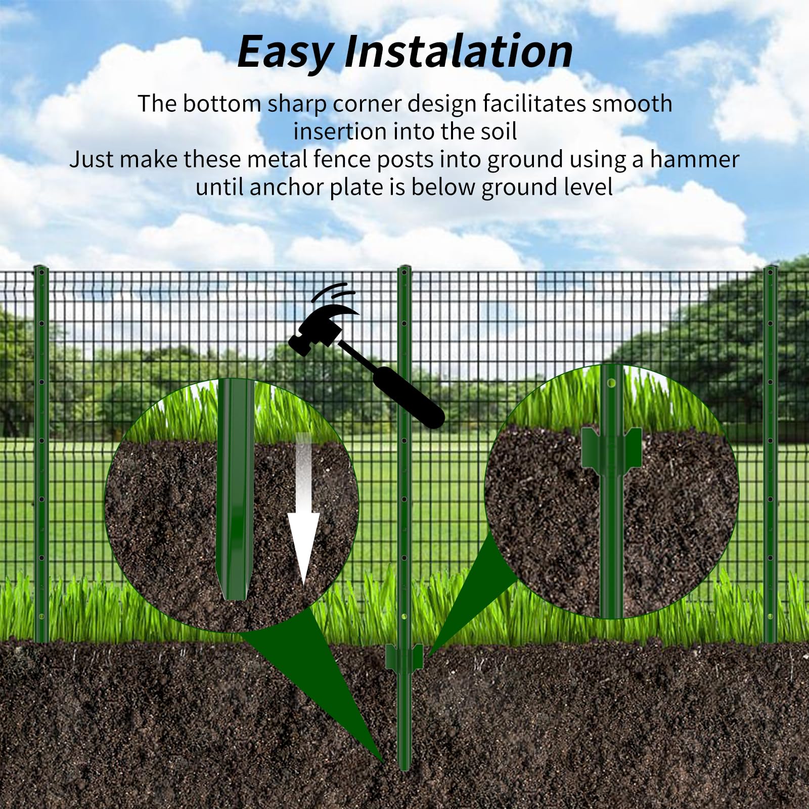 Using Metal Fencing Stakes Lifetime Steel Post | Steel Fence Posts