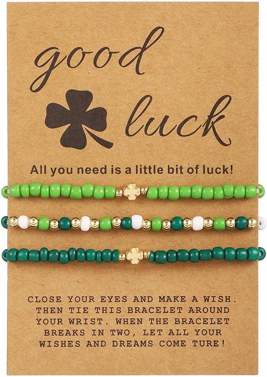 Amazon.com: Jesemiah 3 Pieces St.Patrick’s Day Green Bracelet Good Luck ...