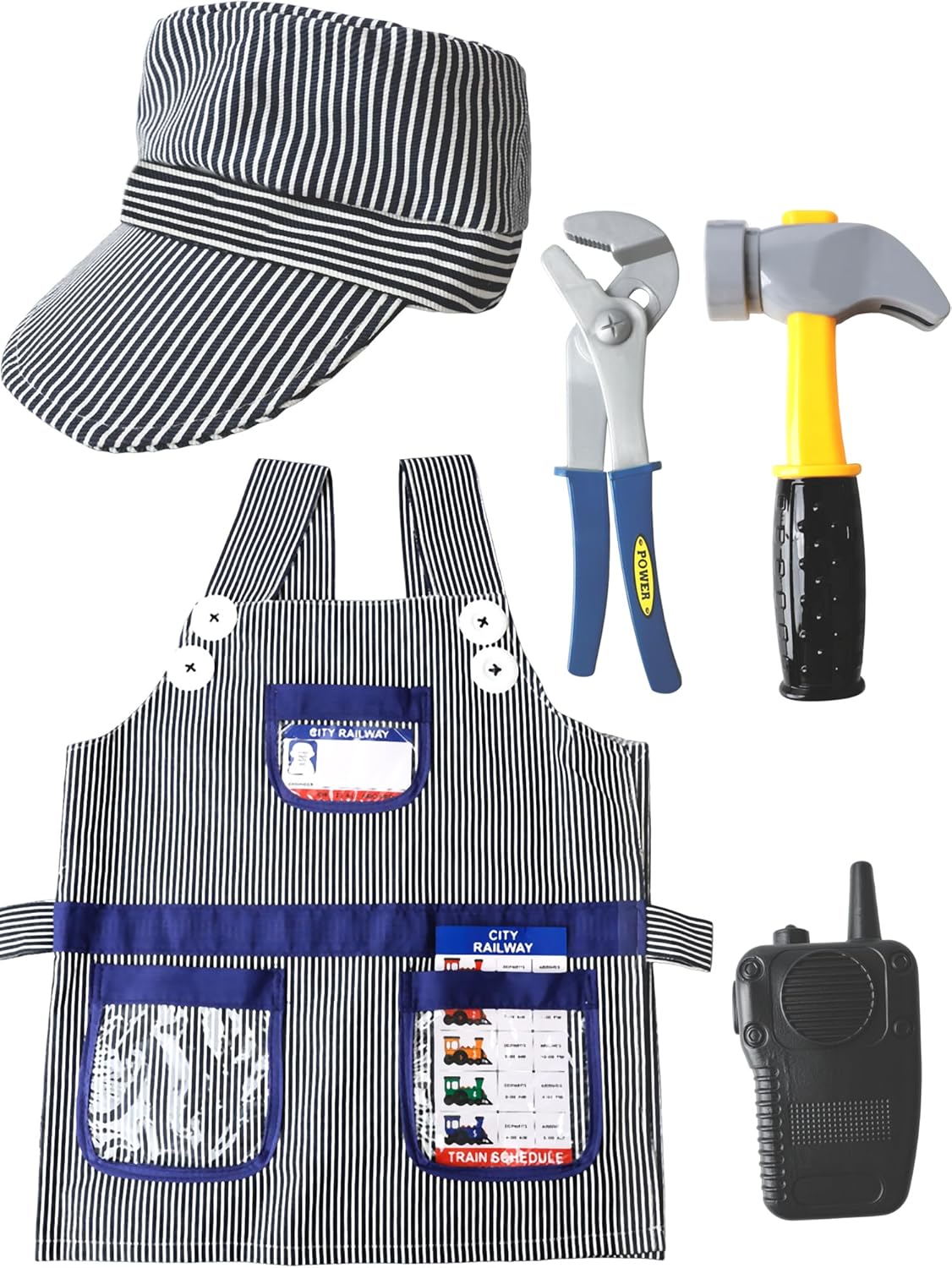 Amazon.com: Flotory 7 Pcs Kids Train Engineer Costume Set Train ...