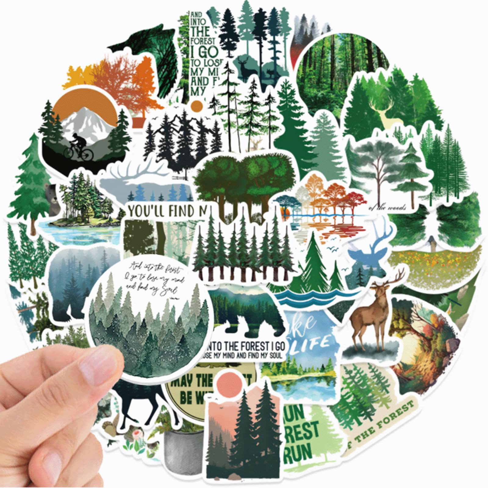 Amazon.com: 100PCS Forest Animal Stickers, Tree Waterproof Vinyl Decals ...
