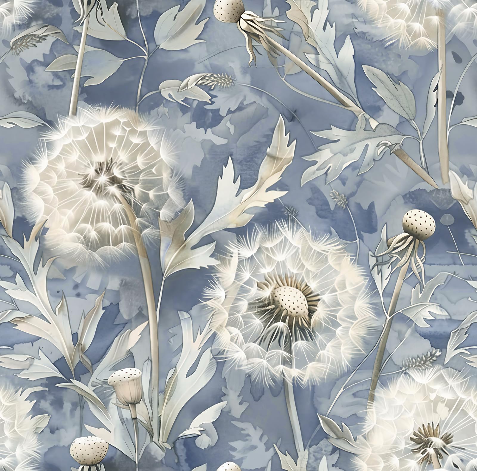 Jeweluck Floral Peel and Stick Wallpaper Blue Vintage Floral Contact ...