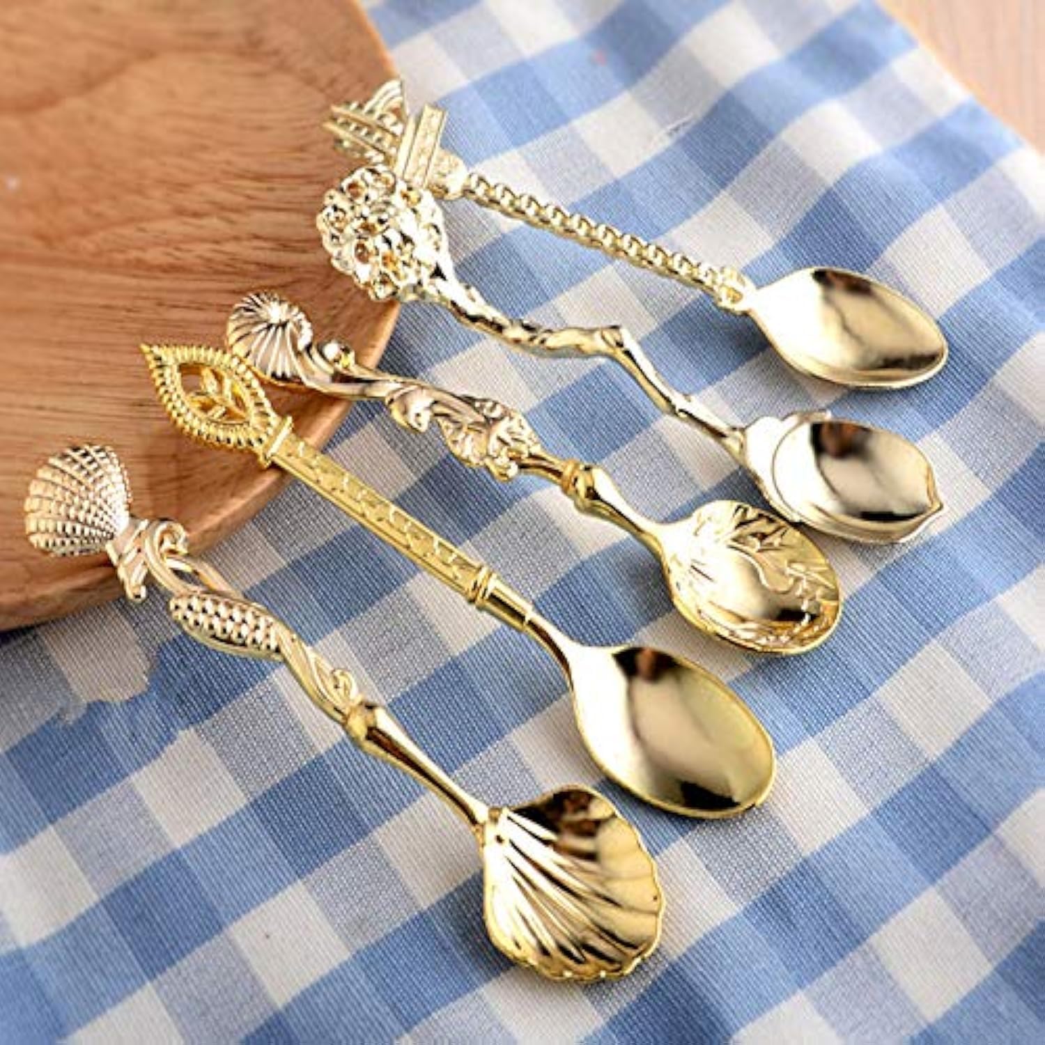 Amazon.com: Covzoe 16 Pieces Retro Spoons, Crystal Alloy Coffee Spoons ...
