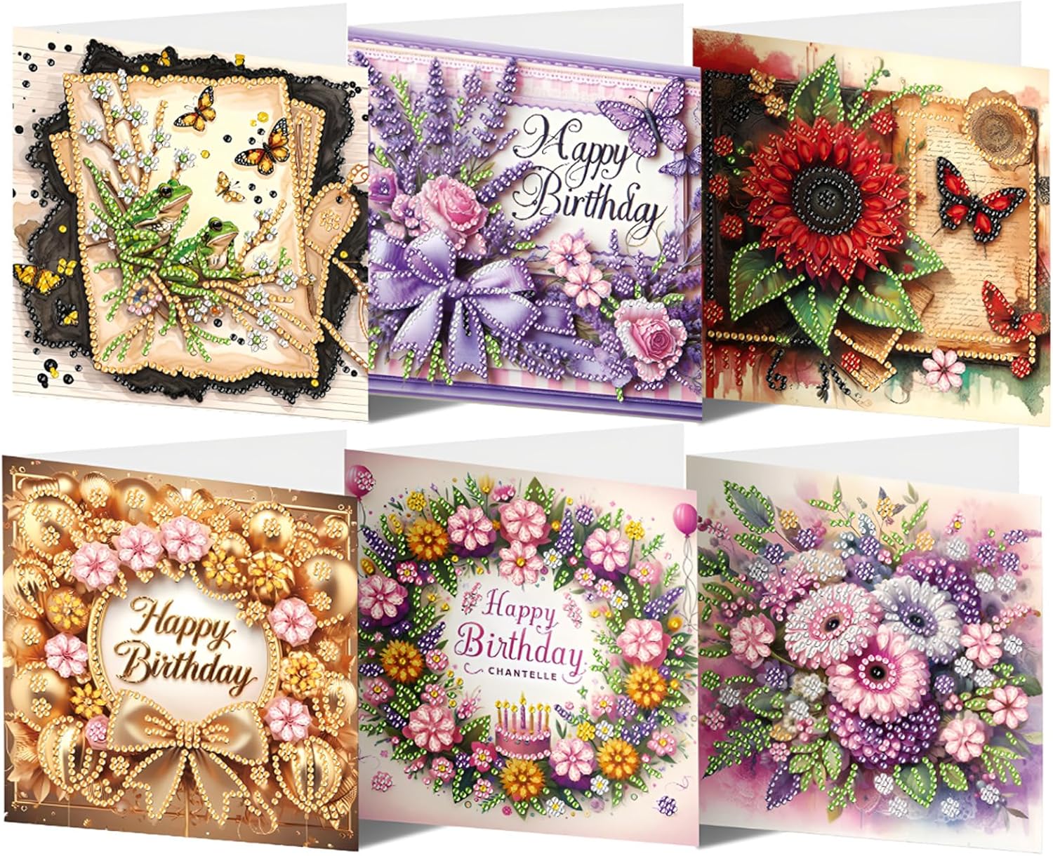 Amazon.com: ACSAUMMY DIY Diamond Birthday Greeting Cards Art Kits with ...