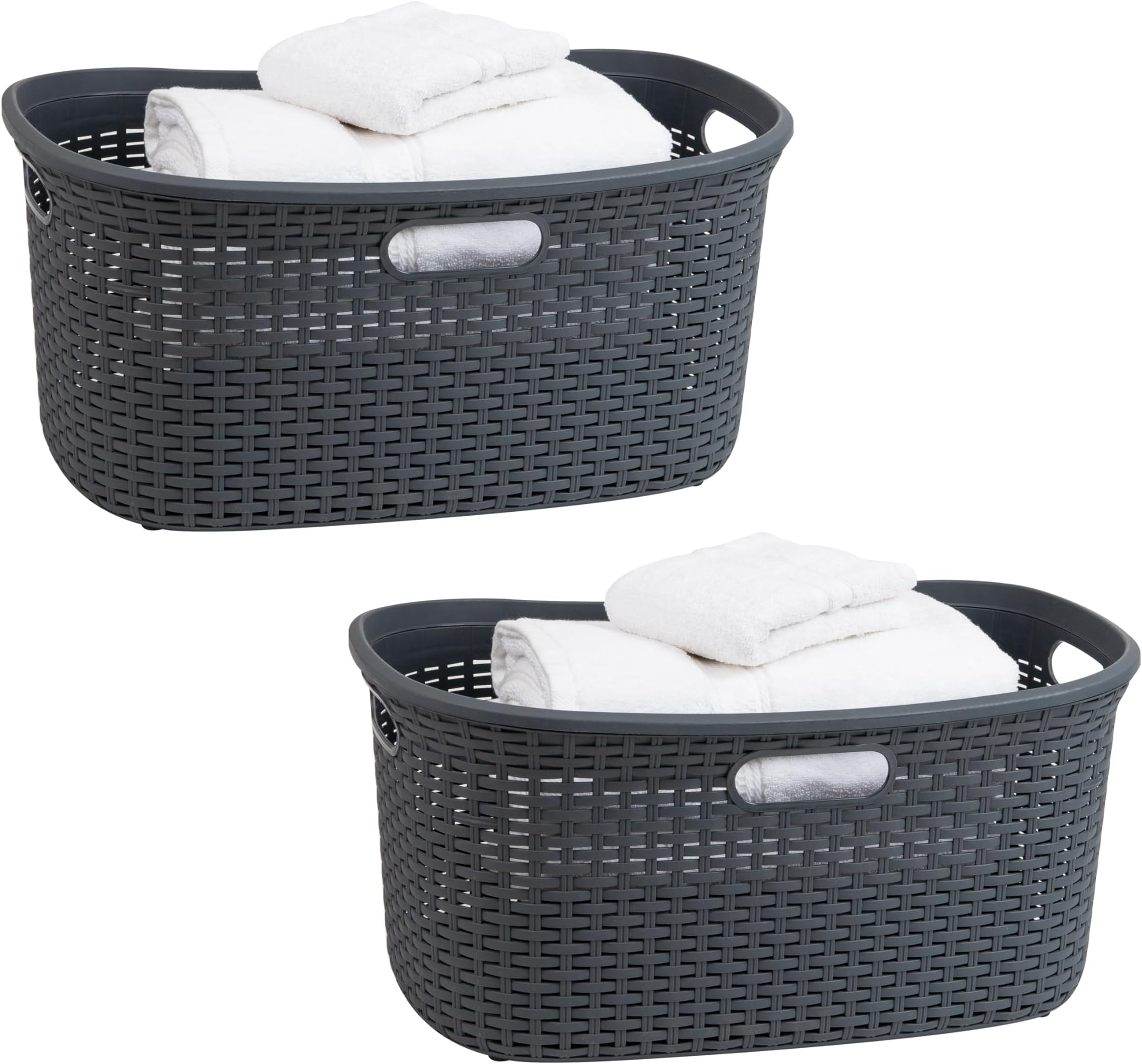 Amazon.com: Vababa 4 Pack 40 Liter Plastic Laundry Basket with Cut-Out ...