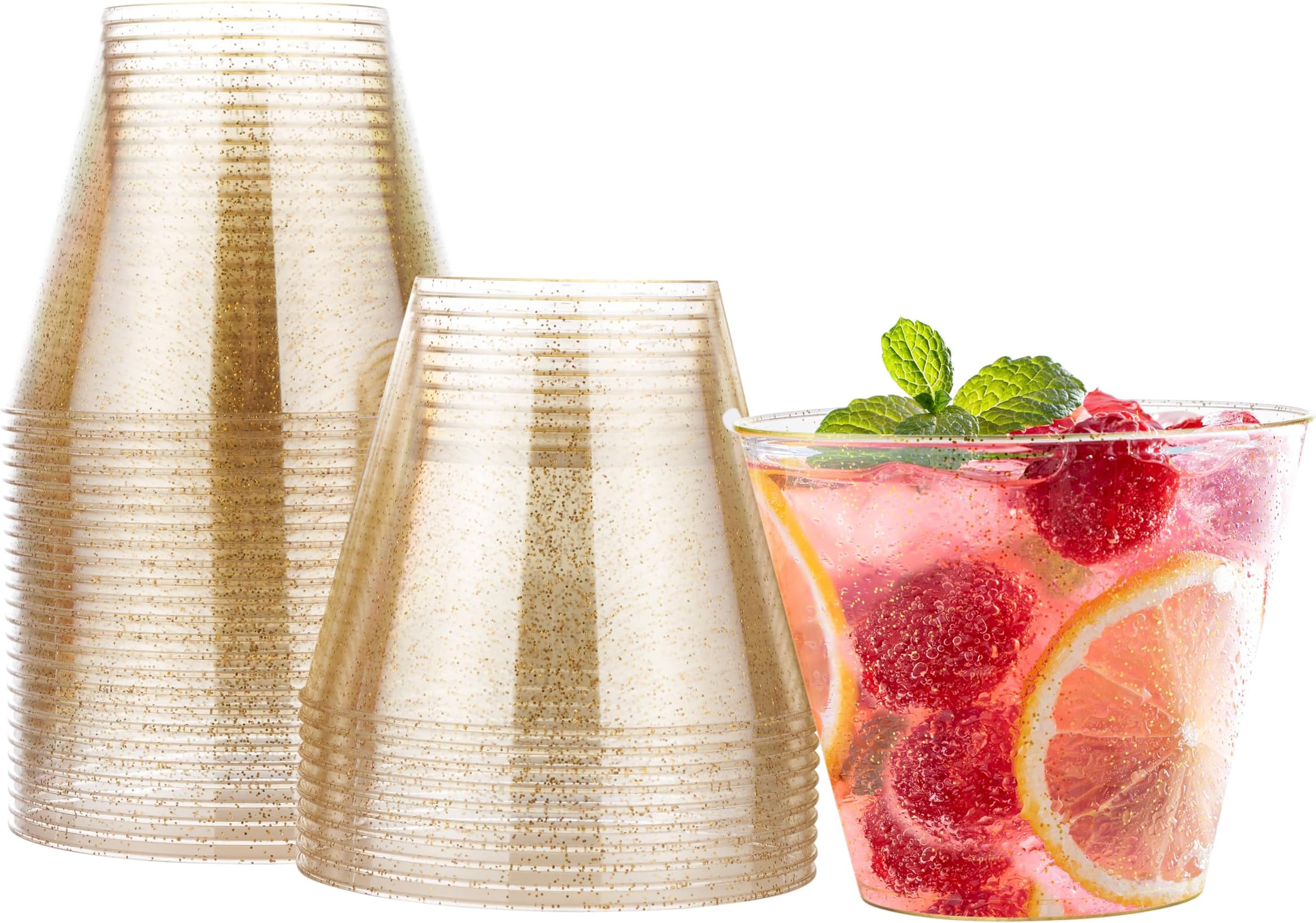 HASHK 20-Pack Choice Dining Plastic Cups - Durable Disposable Drinkware ...